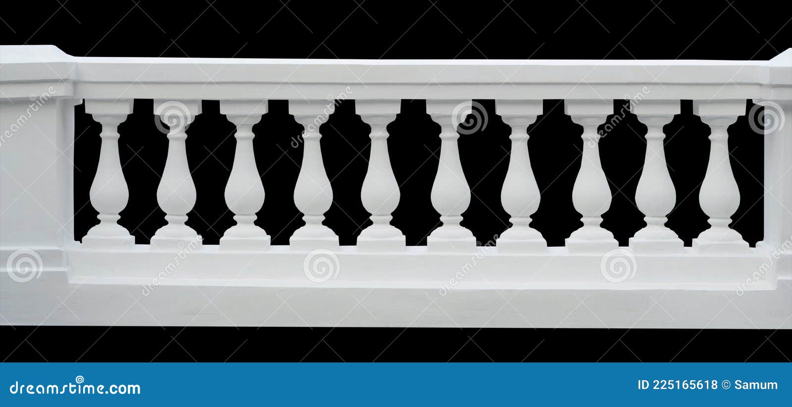 Beautiful White Stone Fence on a Black Stock Photo - Image of element ...
