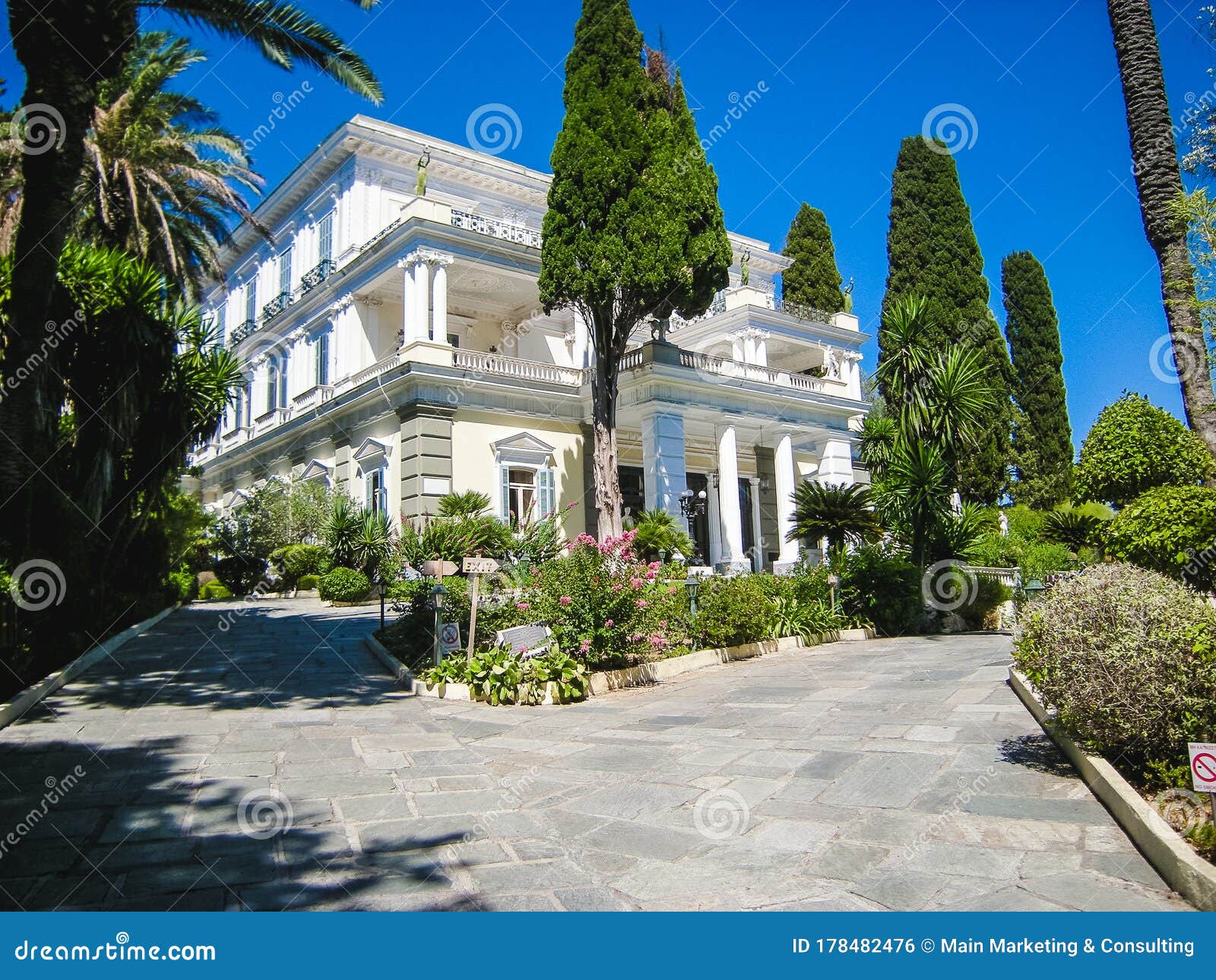 Beautiful Building at Corfu Island, Greece Stock Photo - Image of ...