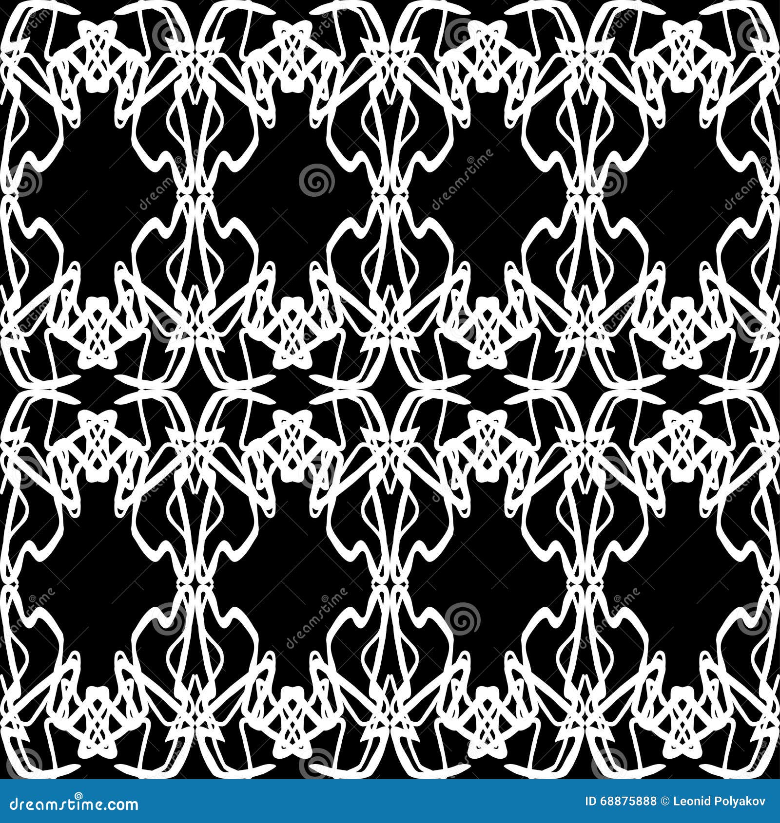 Beautiful White Thin Line Vintage Seamless Pattern Stock Vector ...