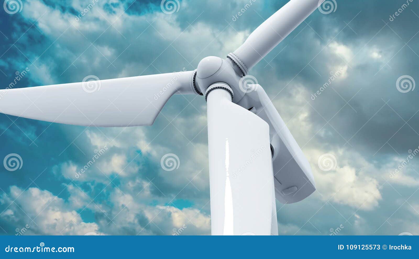 Beautiful White Windmill on Blue Sky Background Stock Illustration ...