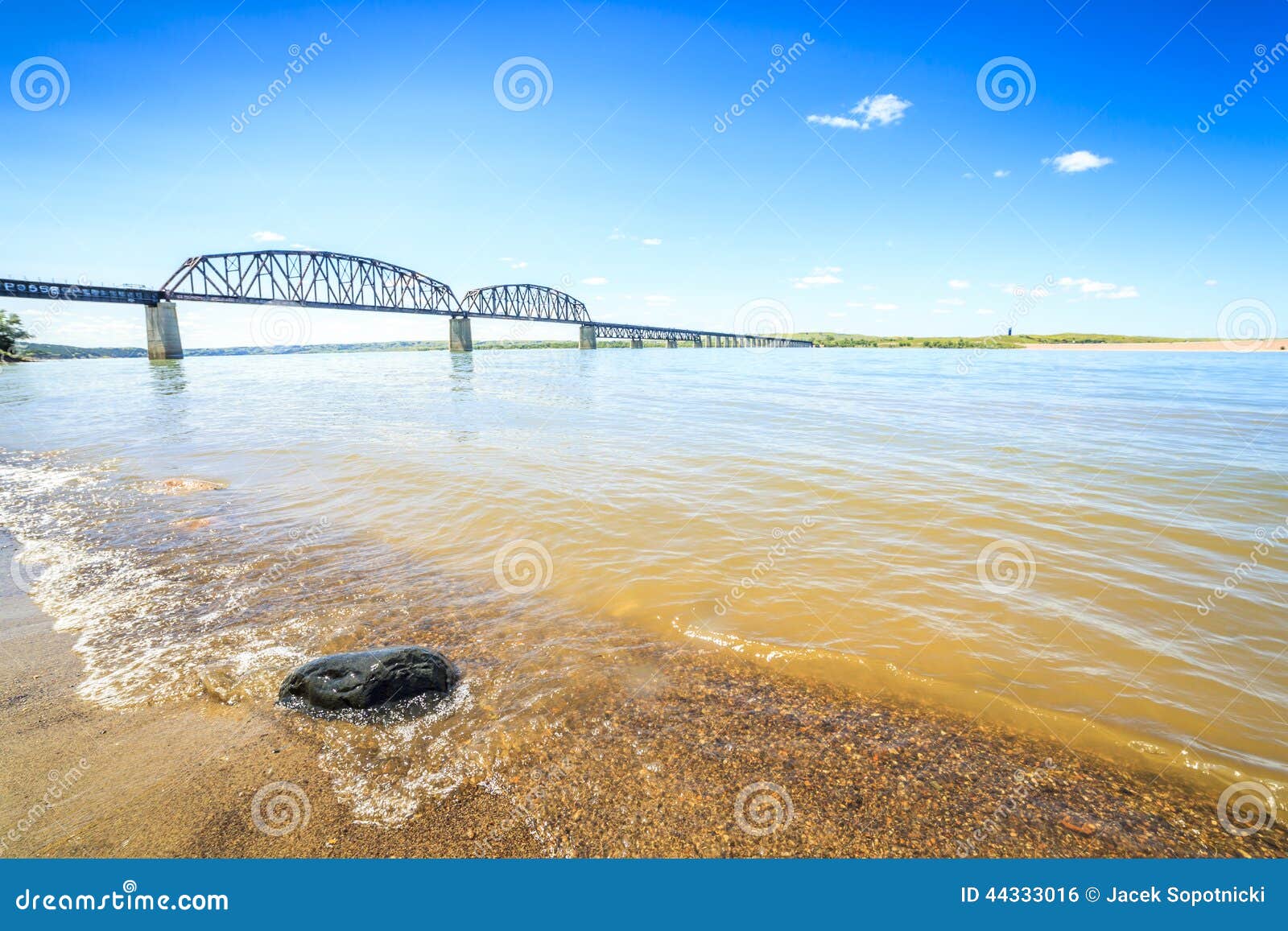 Beautiful, Wide Missouri River Stock Photo - Image of stone, concrete ...
