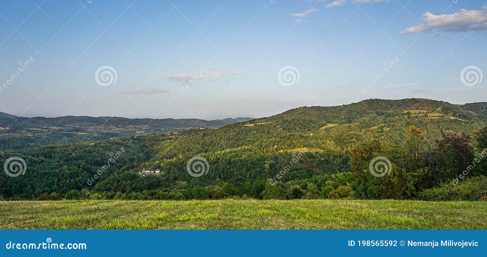 Beautiful Wide View from Hill Stock Photo - Image of summer, green ...