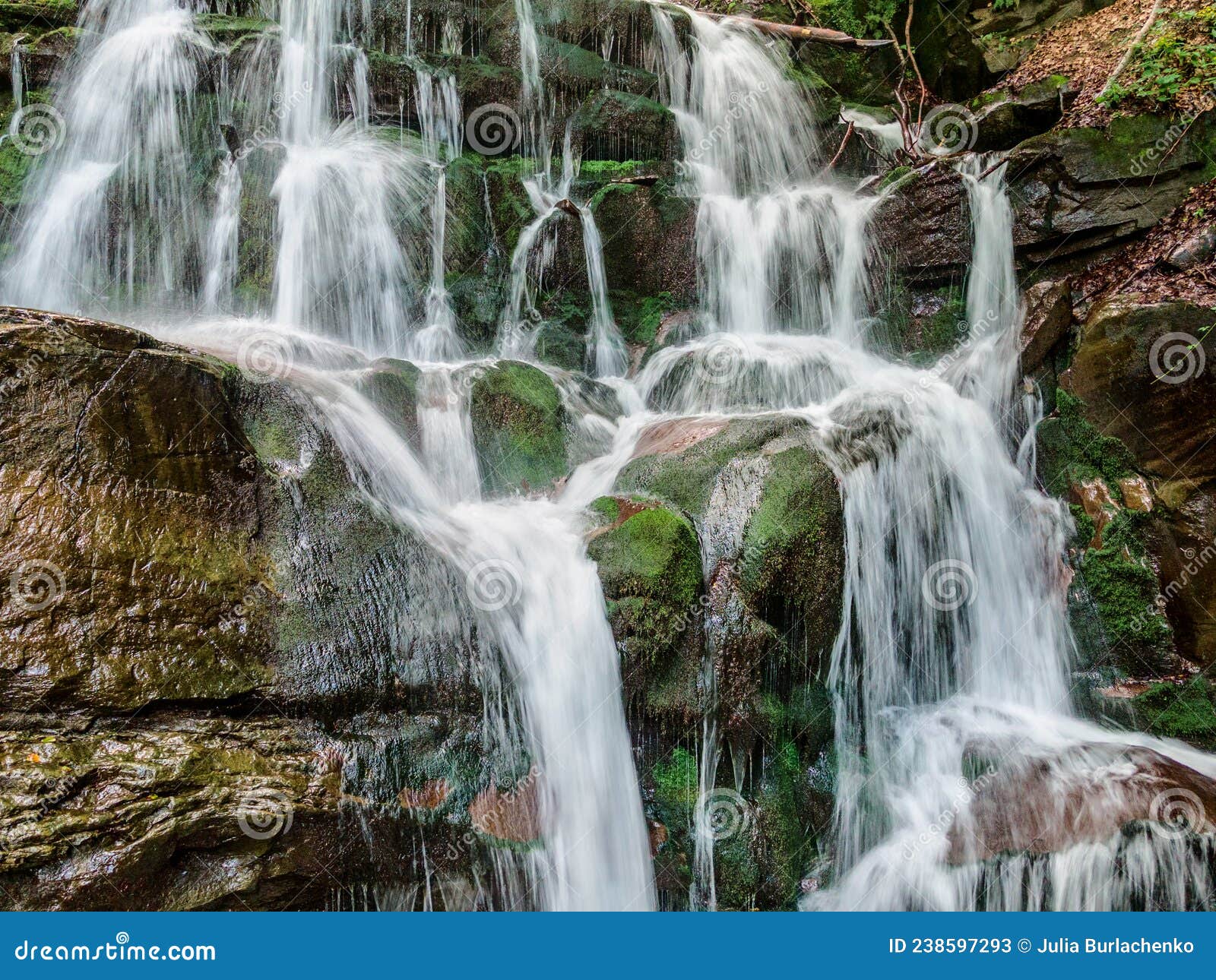 Beautiful wild waterfall stock image. Image of cascade - 238597293