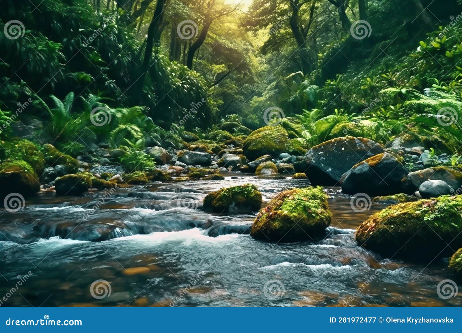 Beautiful Wildlife View of Exotic River. Generative AI Stock ...
