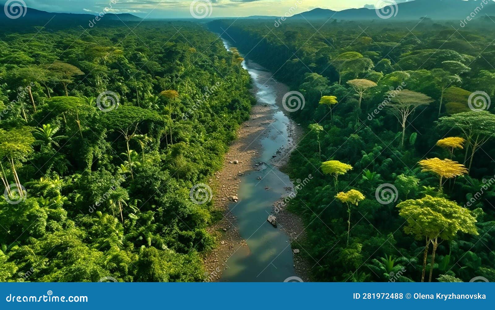 Beautiful Wildlife View of Exotic River. Generative AI Stock ...
