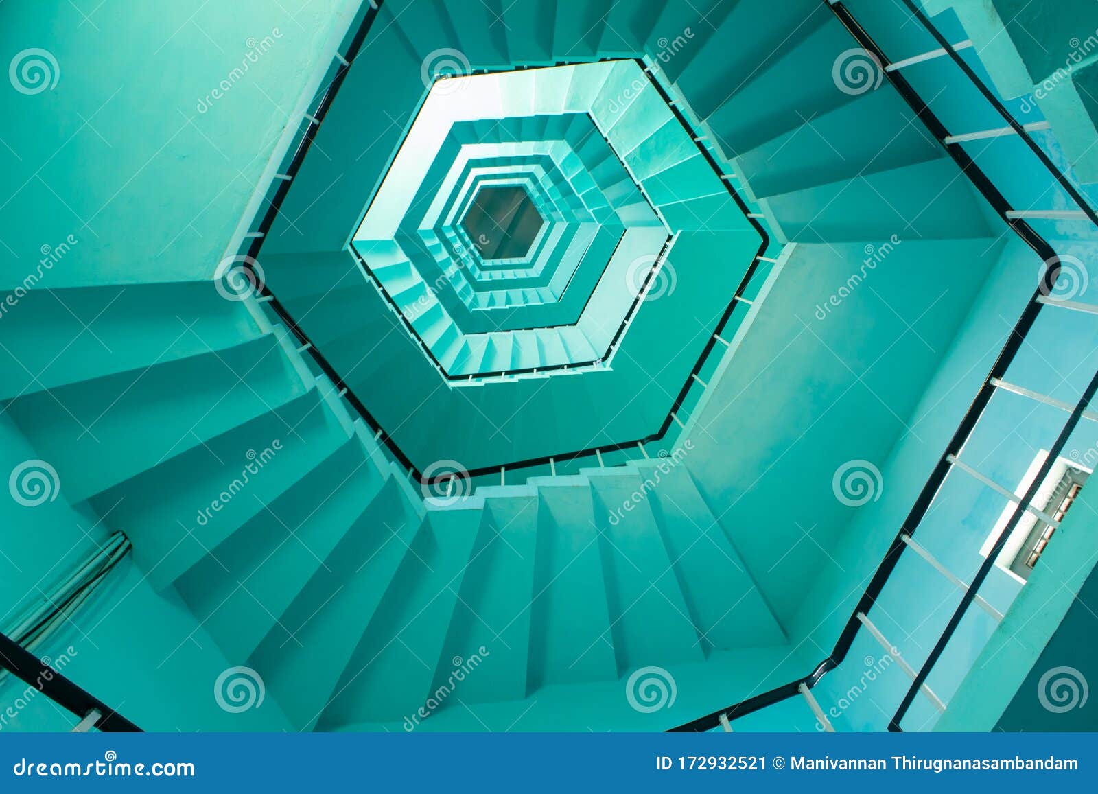 Beautiful Winding Staircase in Interior of a Building Stock Image ...