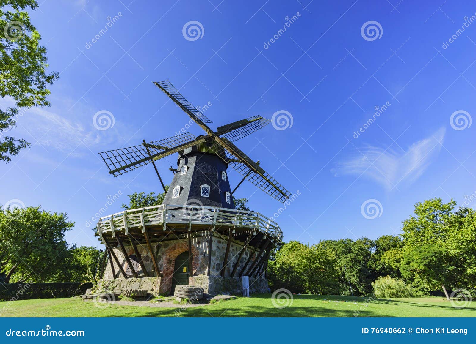 Beautiful Windmill and Blue Sky Stock Photo - Image of windmill, sweden ...