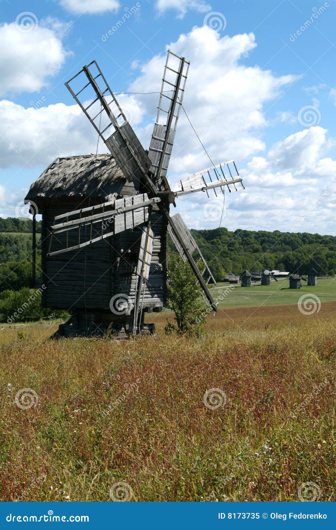 Beautiful Windmill Landscape. Stock Image - Image of hill, countryside ...