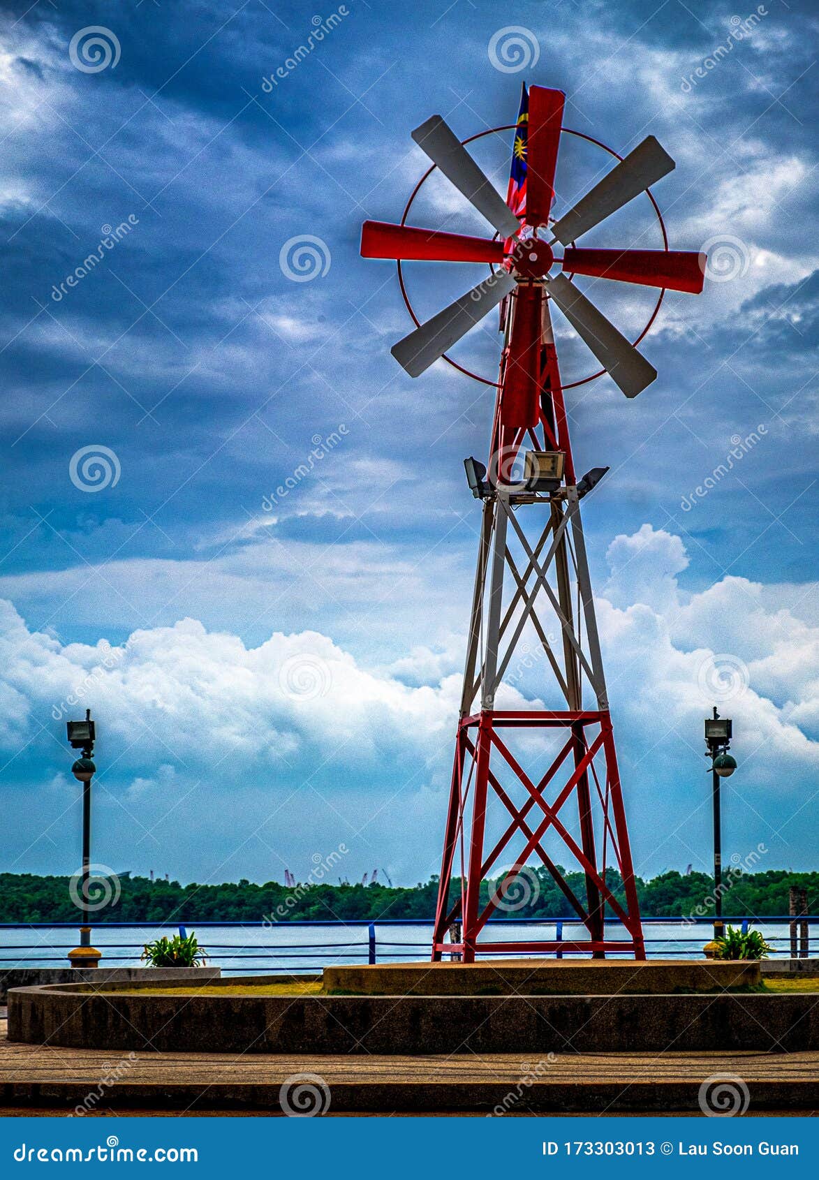 A Beautiful Windmill at Lumut Perak Stock Image - Image of power ...