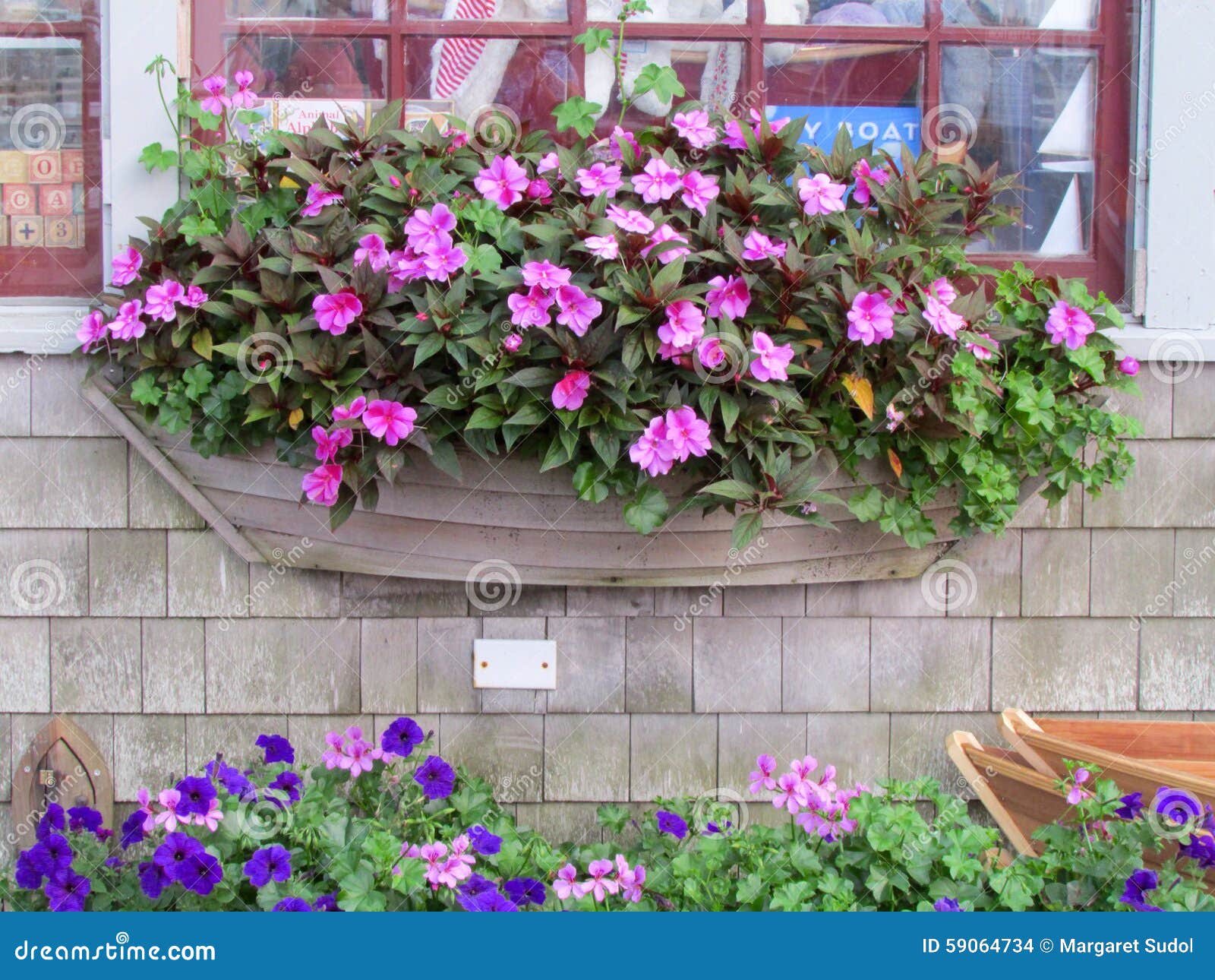 Nantucket Beautiful Window Box Stock Photo - Image of green, colorful ...