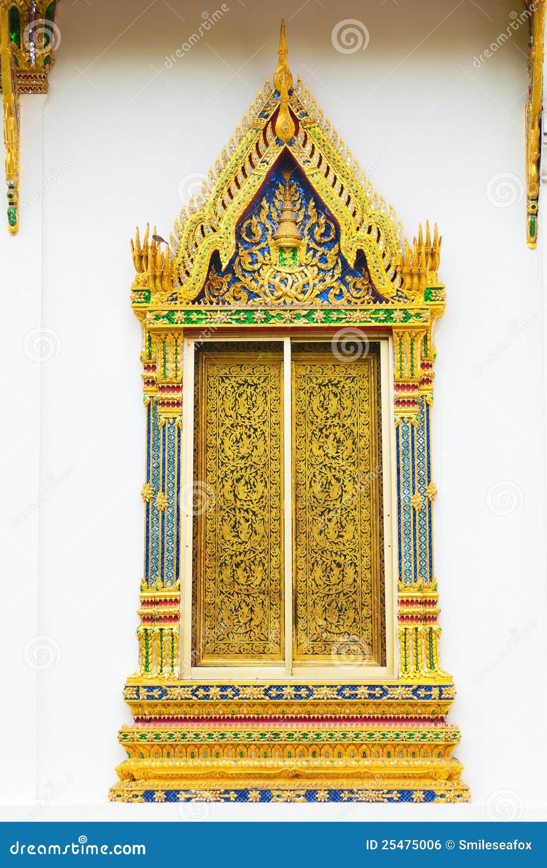 Beautiful Window of Buddhistic Temple Stock Photo - Image of krung ...