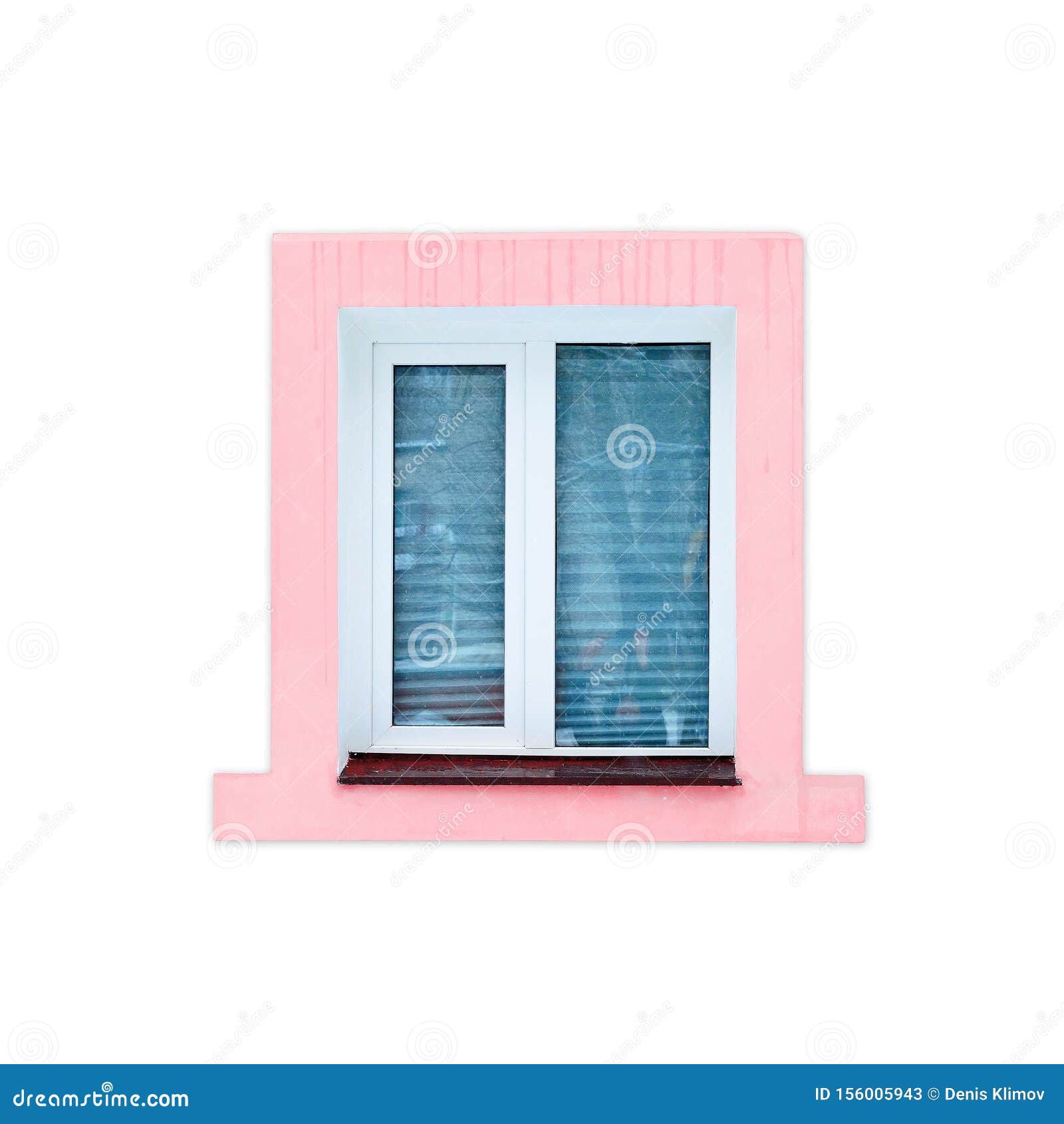 Beautiful Window with Pink Frame on Isolated Background. Stock Image ...