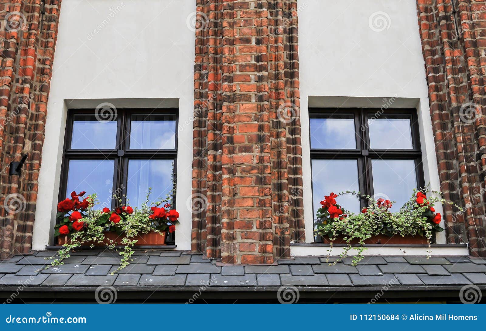 Beautiful windows stock photo. Image of wood, construction - 112150684