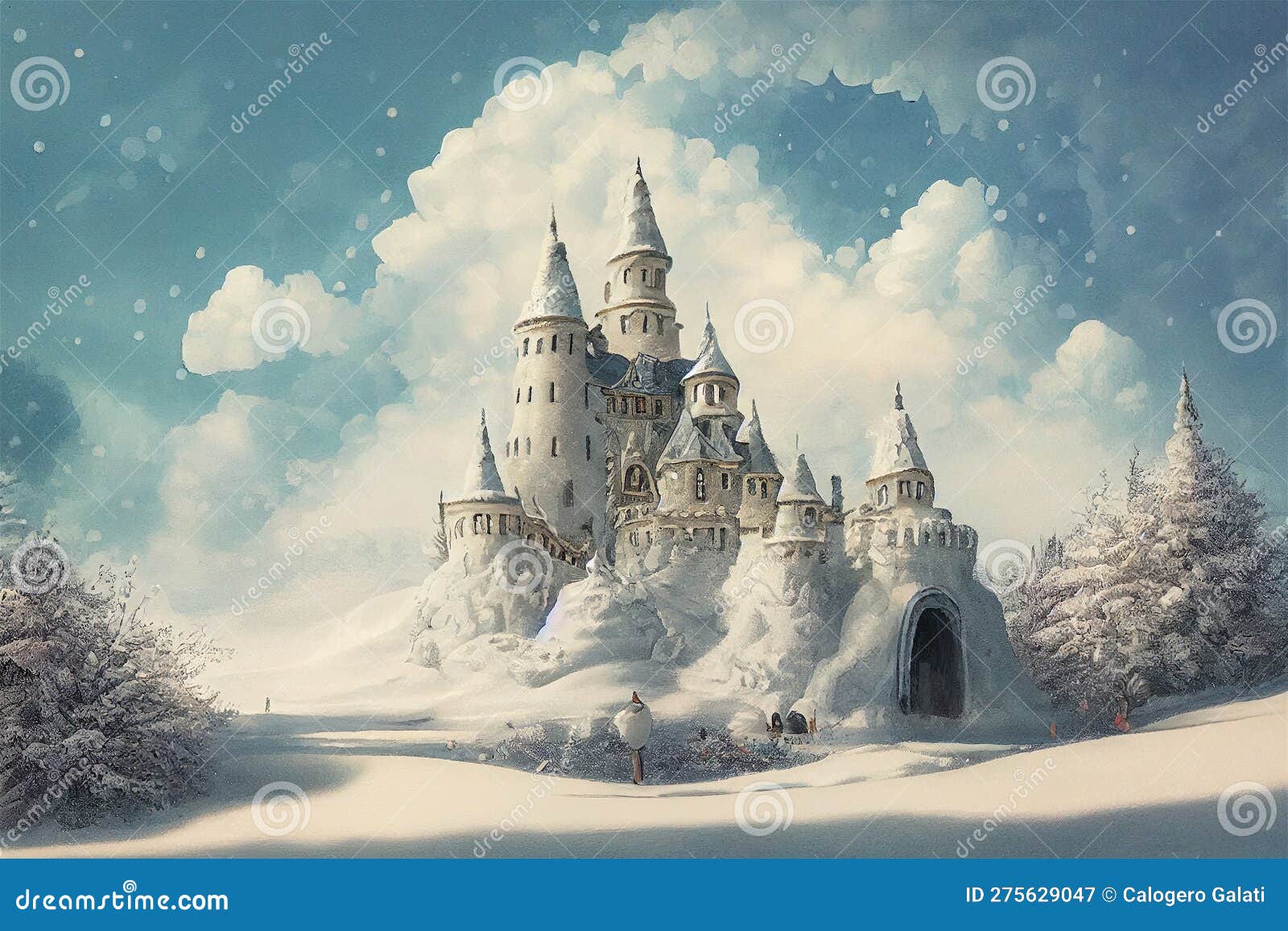 Beautiful Winter Castle, Fairytale Castle, Ai Generated Image Stock ...