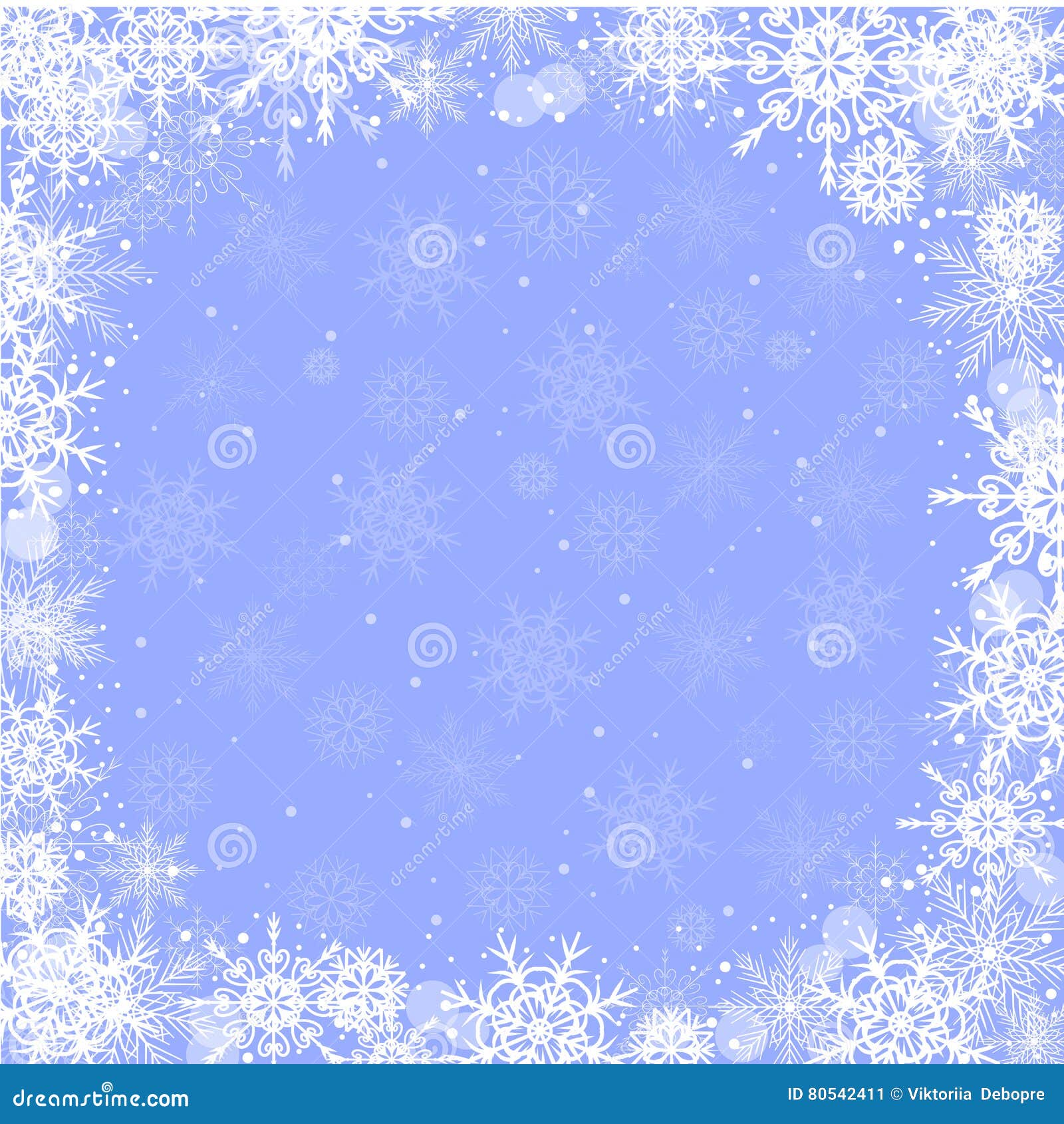 Beautiful Winter Frame Made of Snowflakes Stock Vector - Illustration ...