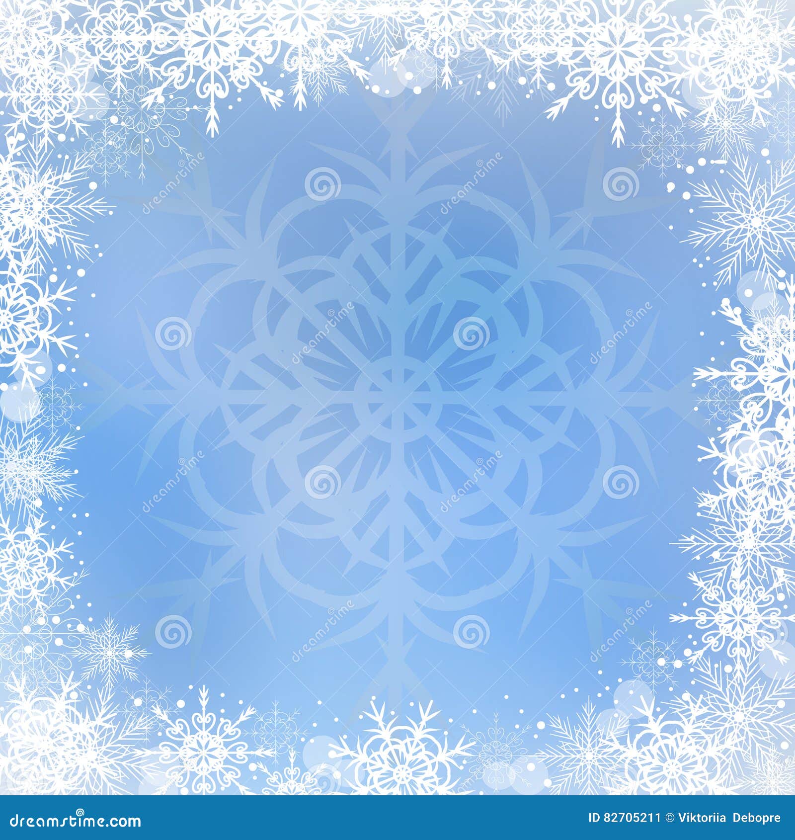 Beautiful Winter Frame Made of Snowflakes Stock Illustration ...