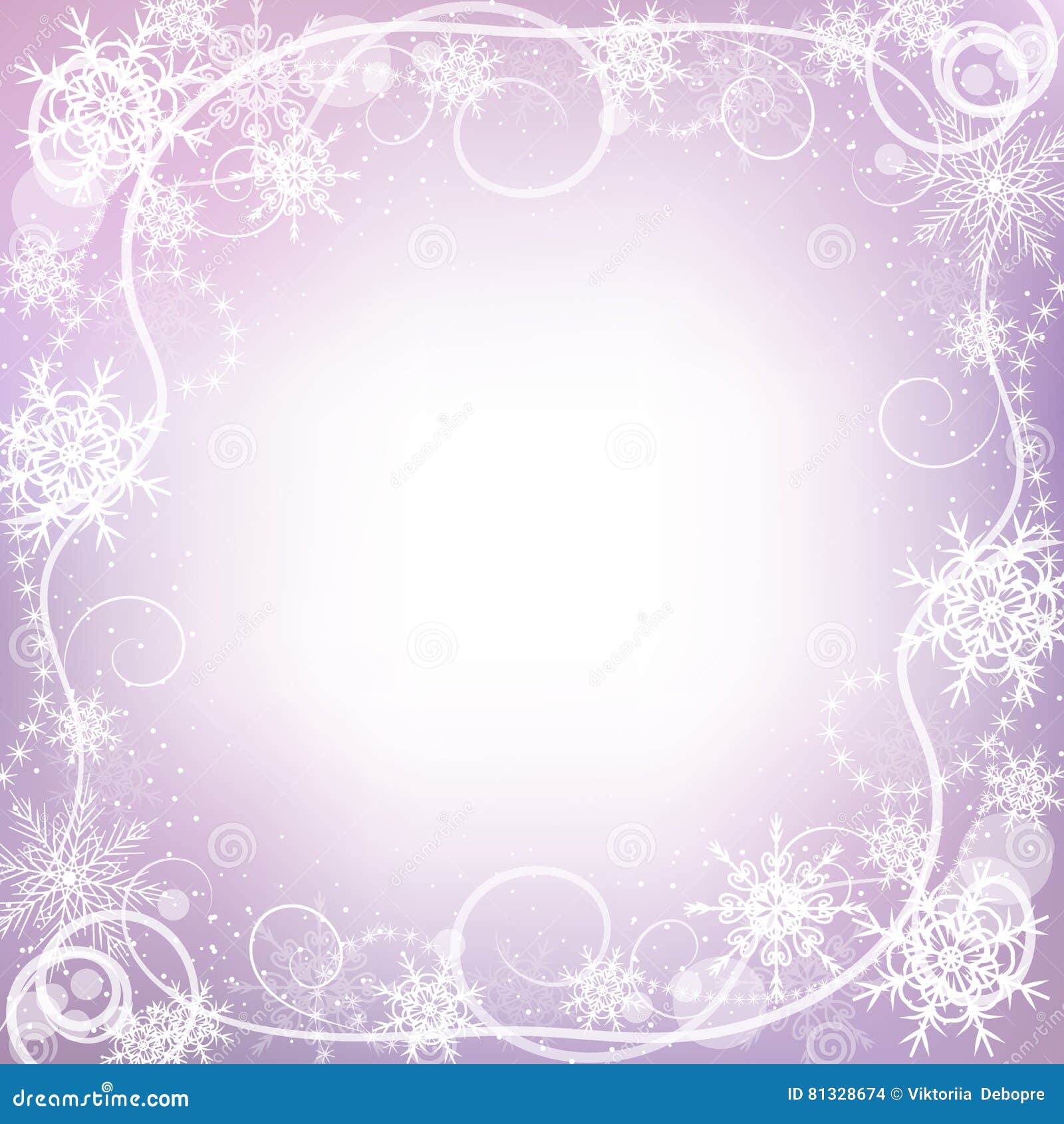 Beautiful Winter Frame Made of Snowflakes Stock Vector - Illustration ...