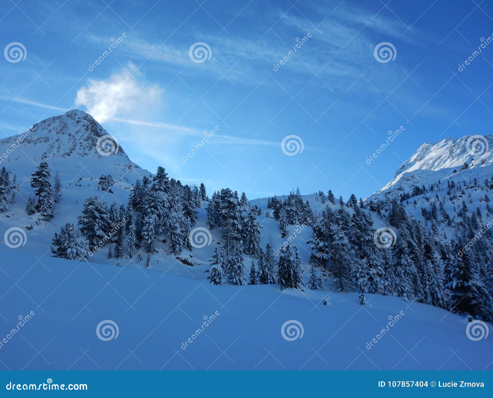 Beautiful Winter Landscape in the Alps Stock Photo - Image of color ...