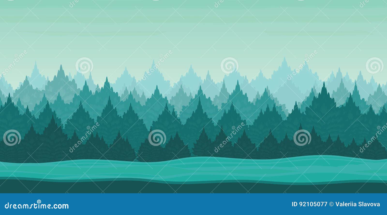 Beautiful Winter Landscape 2d Game Application. Stock Vector ...