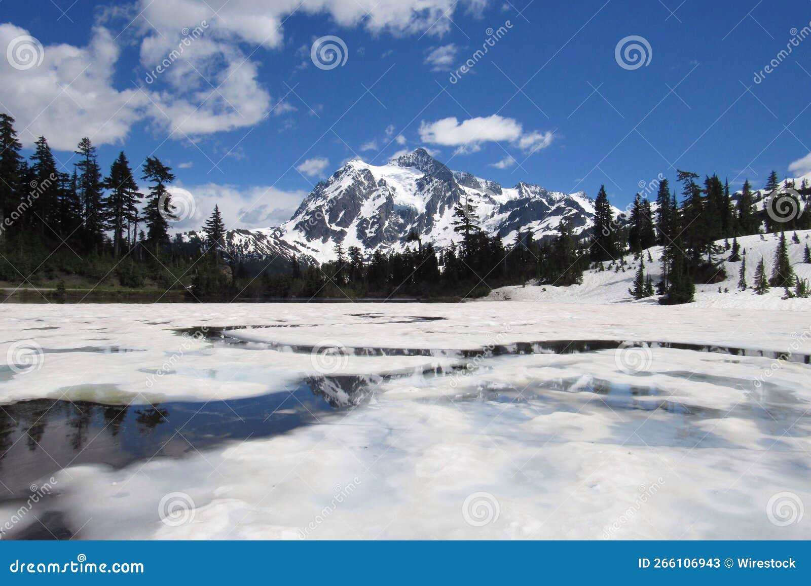 Beautiful Winter Landscape of the Mount Baker Stock Image - Image of ...