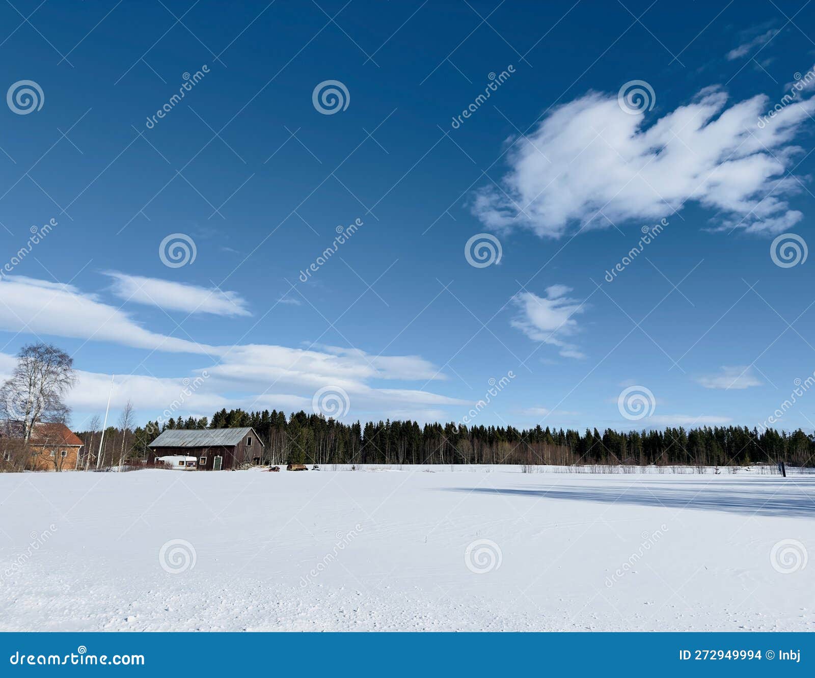Winter Landscape of North Sweden Stock Photo - Image of ocean, snow ...