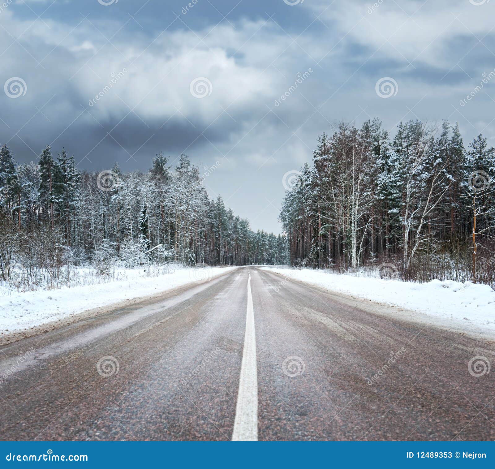 Beautiful winter scenic stock image. Image of road, beautiful - 12489353
