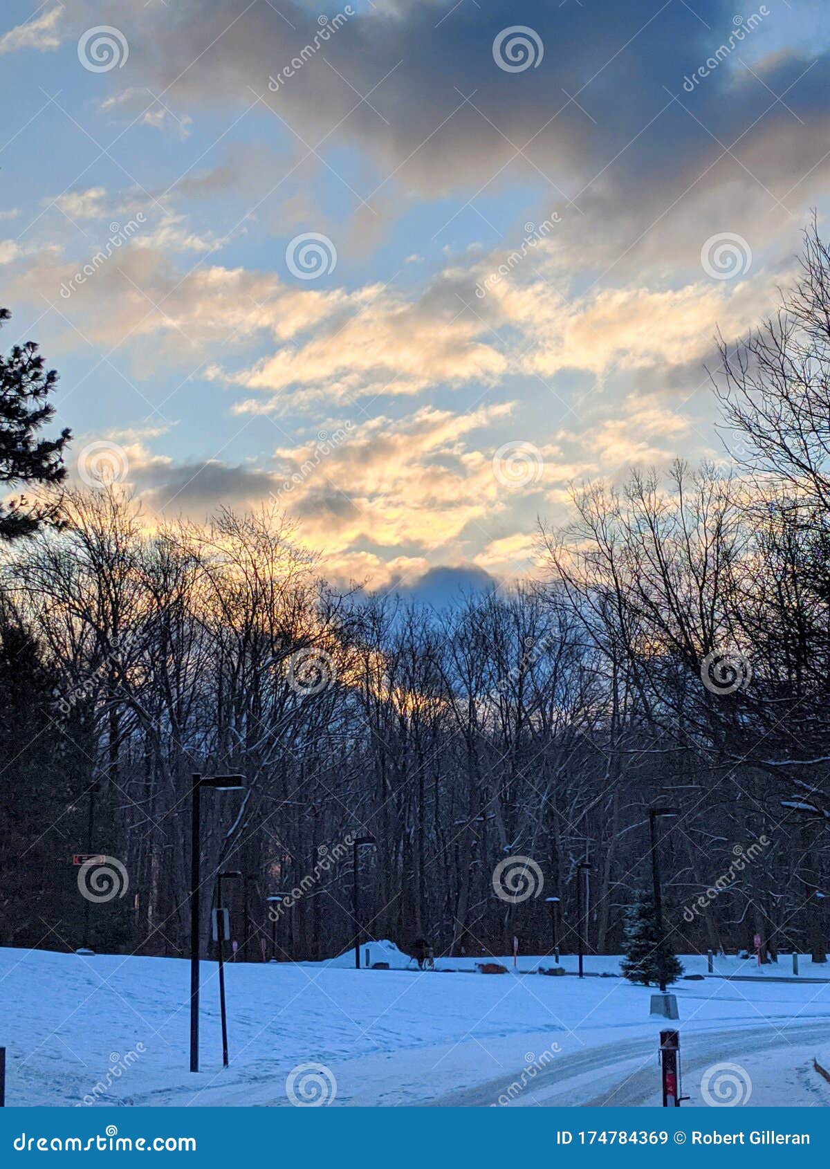 Beautiful winter sky stock image. Image of campus, walking - 174784369