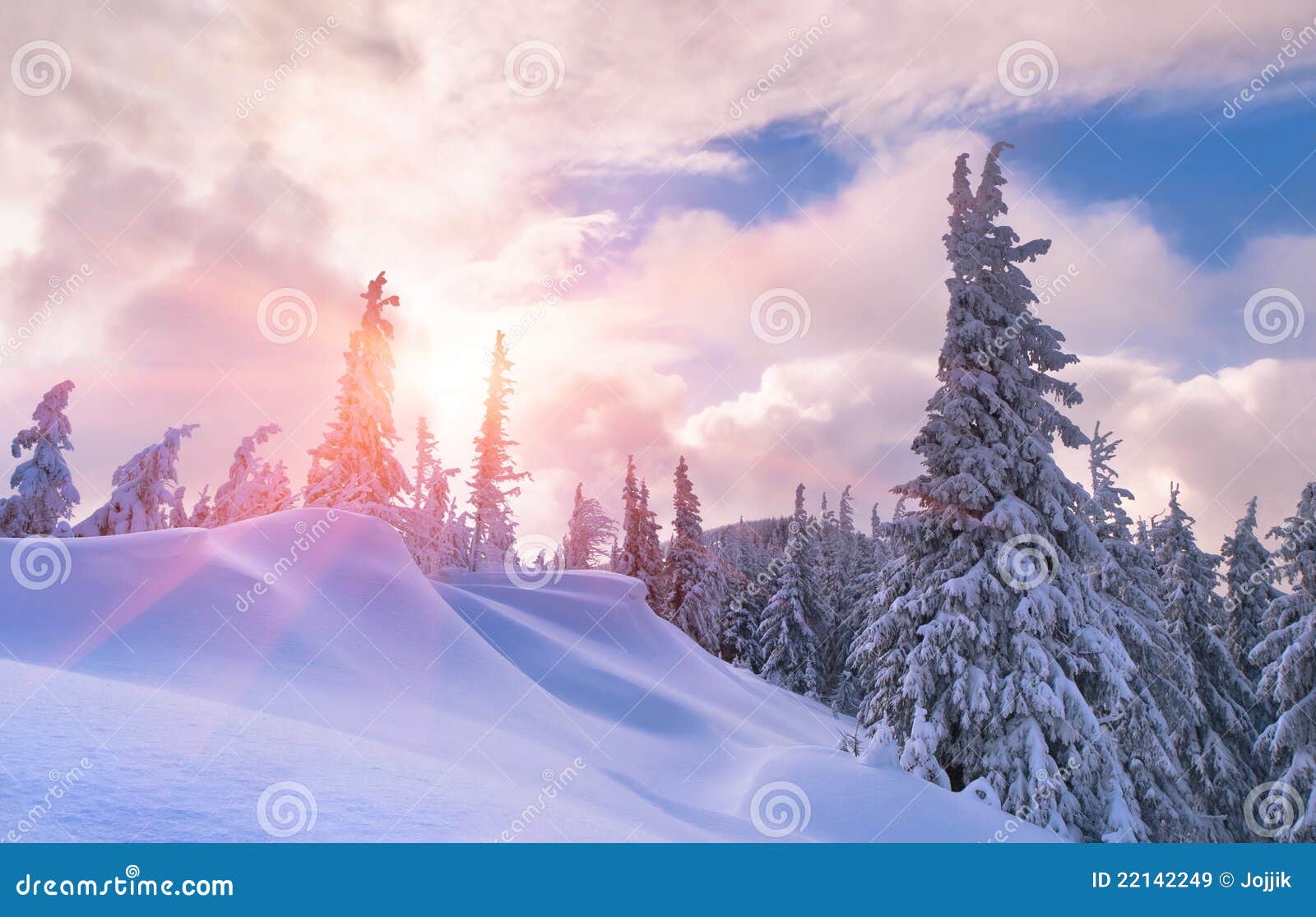 Beautiful winter sunset stock image. Image of cloud, season - 22142249