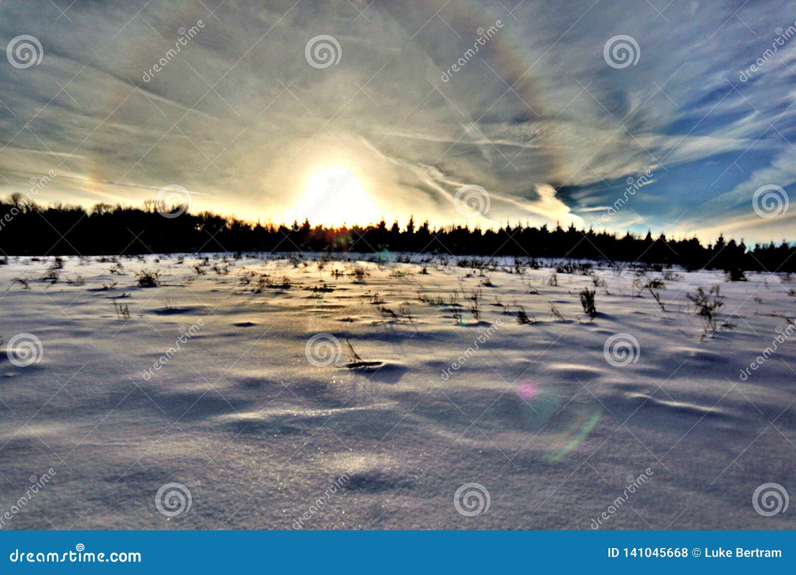 Beautiful winter sunset stock photo. Image of beautiful - 141045668