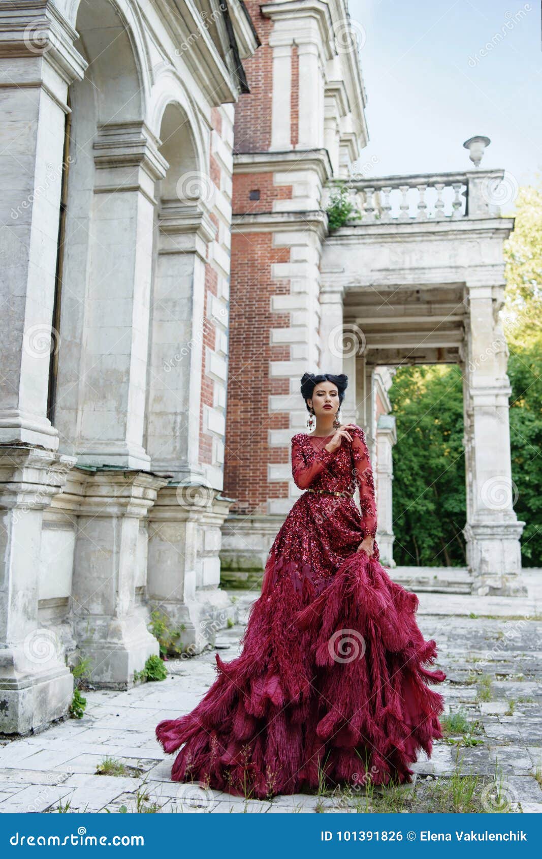 Beautiful Witch in Purple Dress Stock Photo - Image of fashion ...
