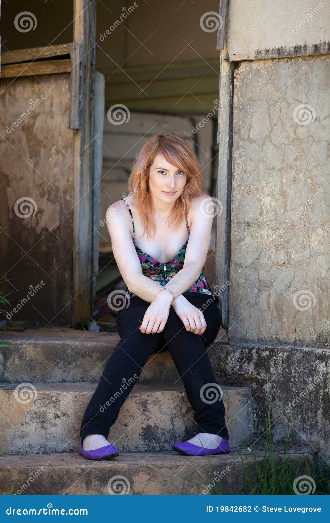 Beautiful Woman stock photo. Image of steps, lady, hair - 19842682