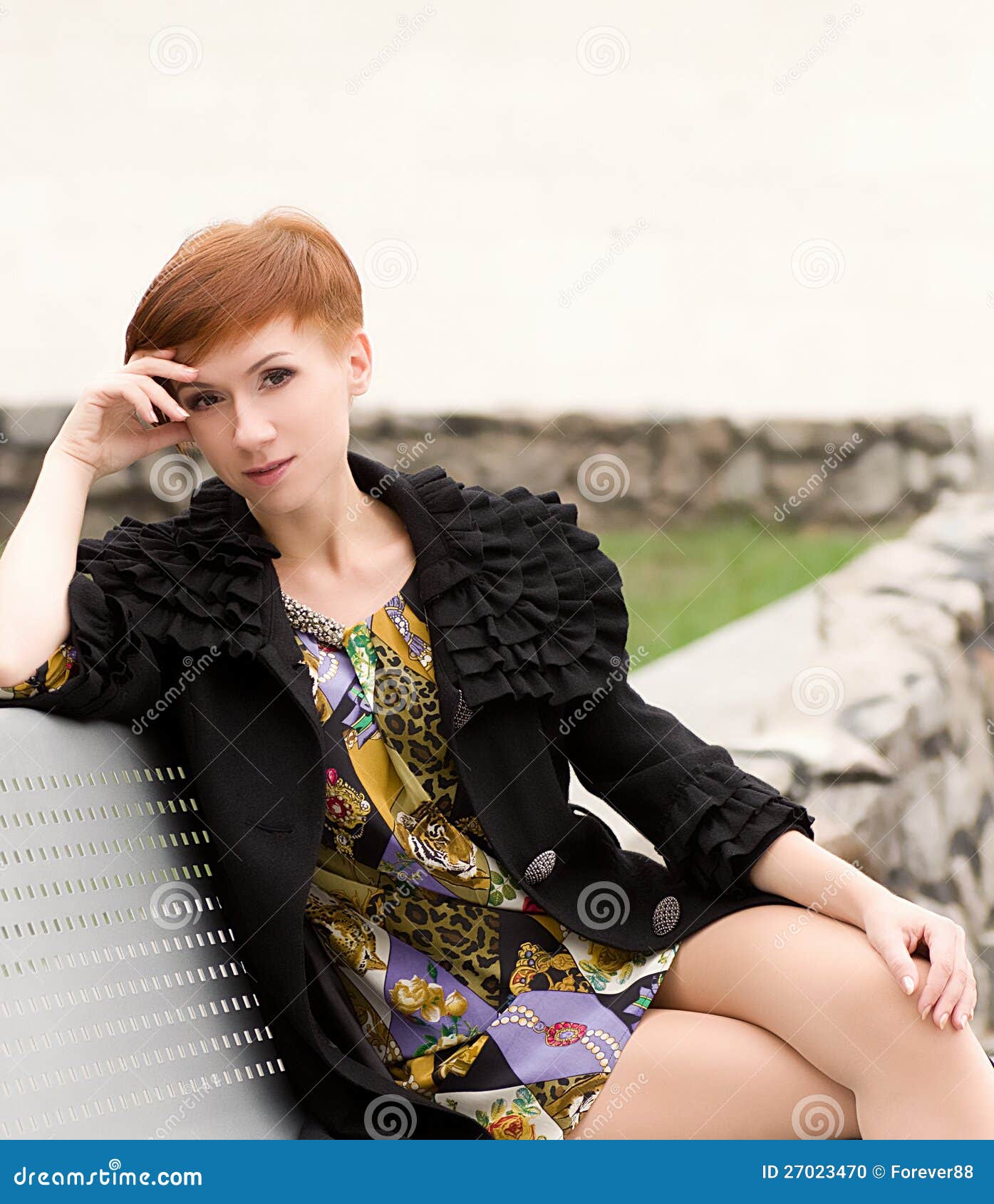 Beautiful woman stock photo. Image of green, coldly, model - 27023470