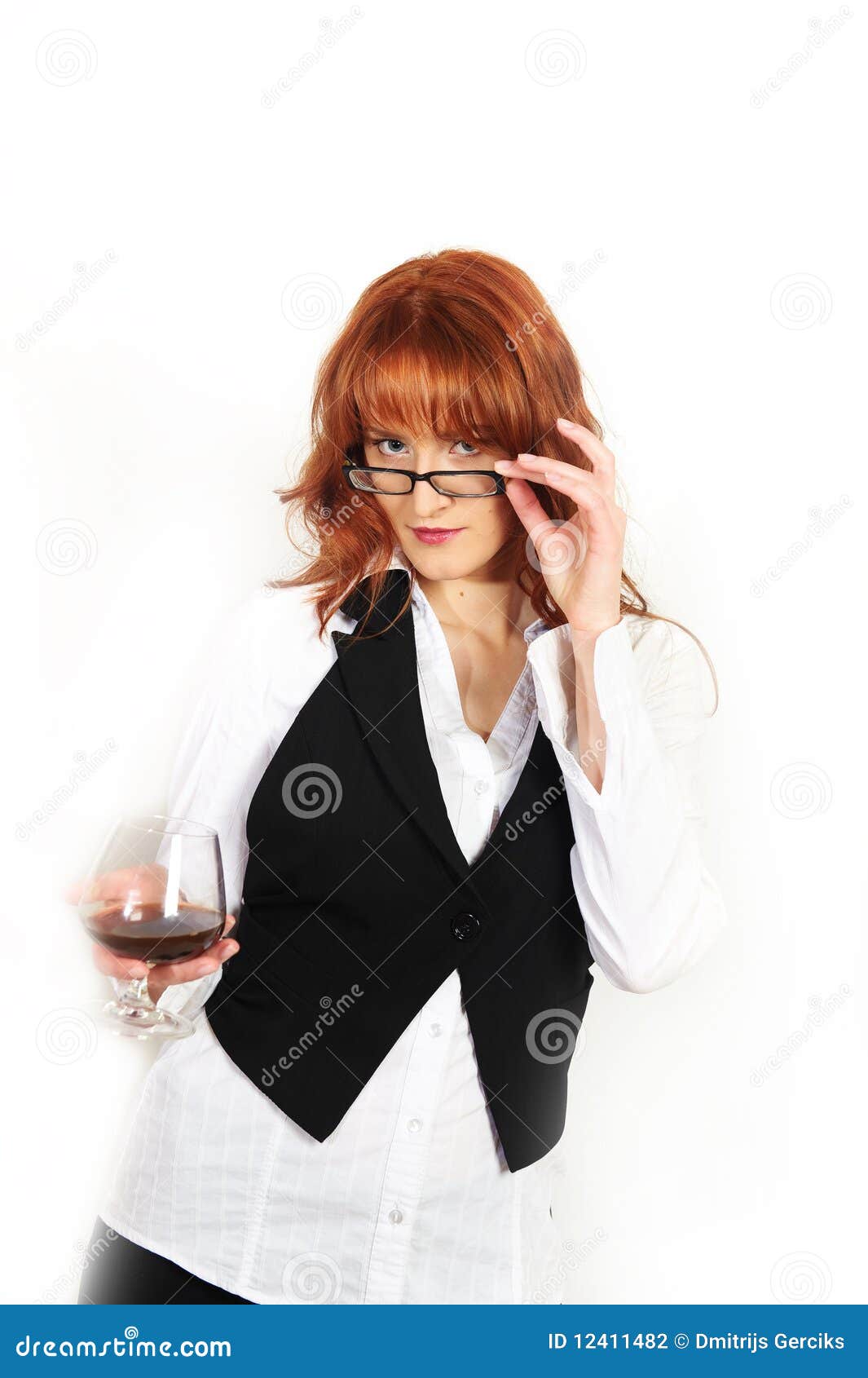 Beautiful Woman with Alcohol Drink Stock Photo - Image of cigar ...