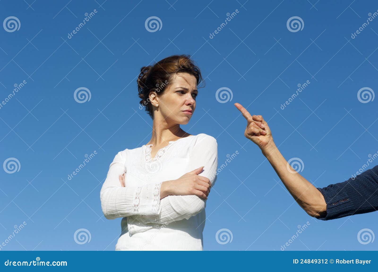 Beautiful Woman in Anger Facing Accusation Stock Photo - Image of ...