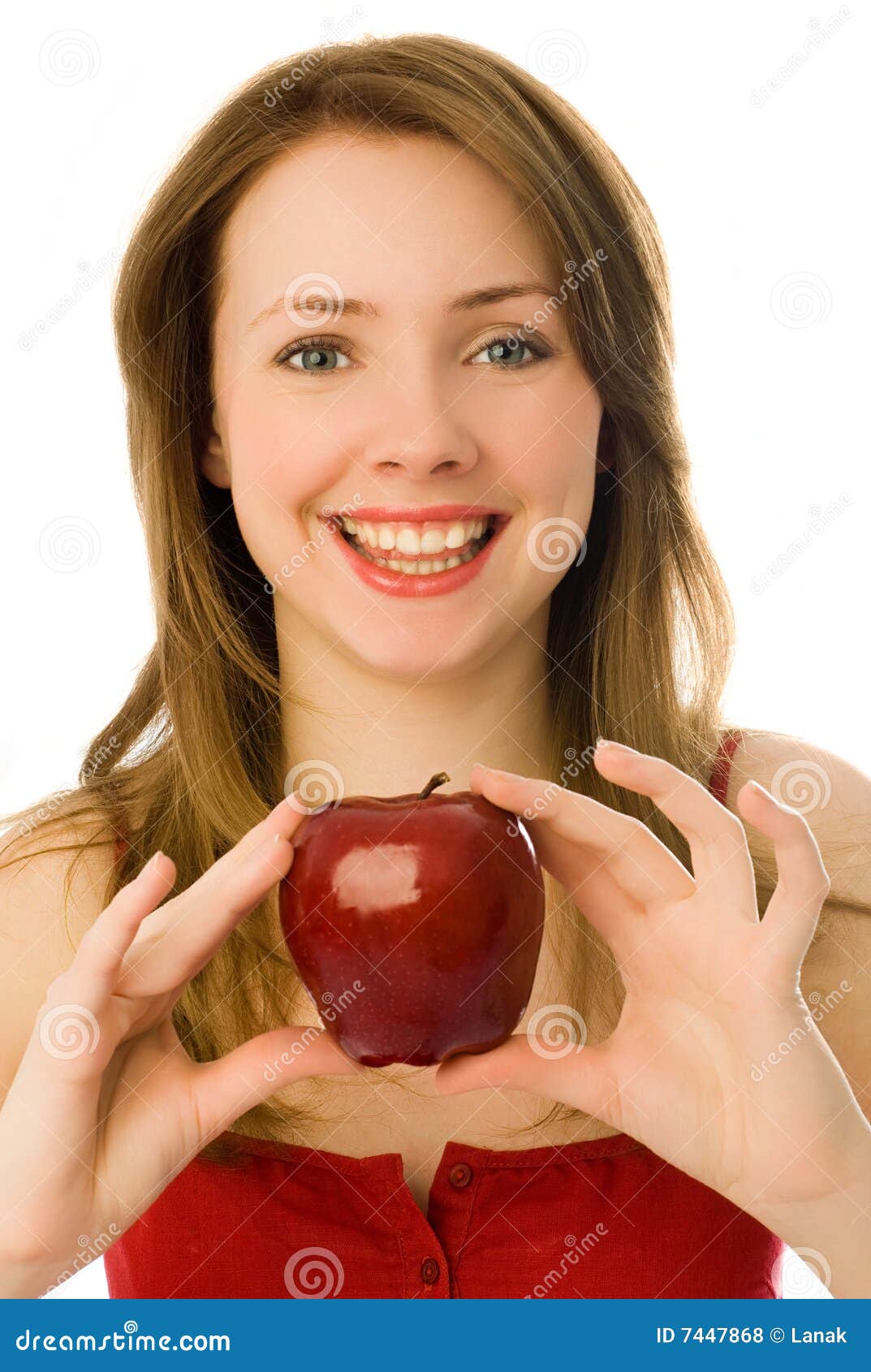 Beautiful Woman with an Apple Stock Photo - Image of beauty, female ...