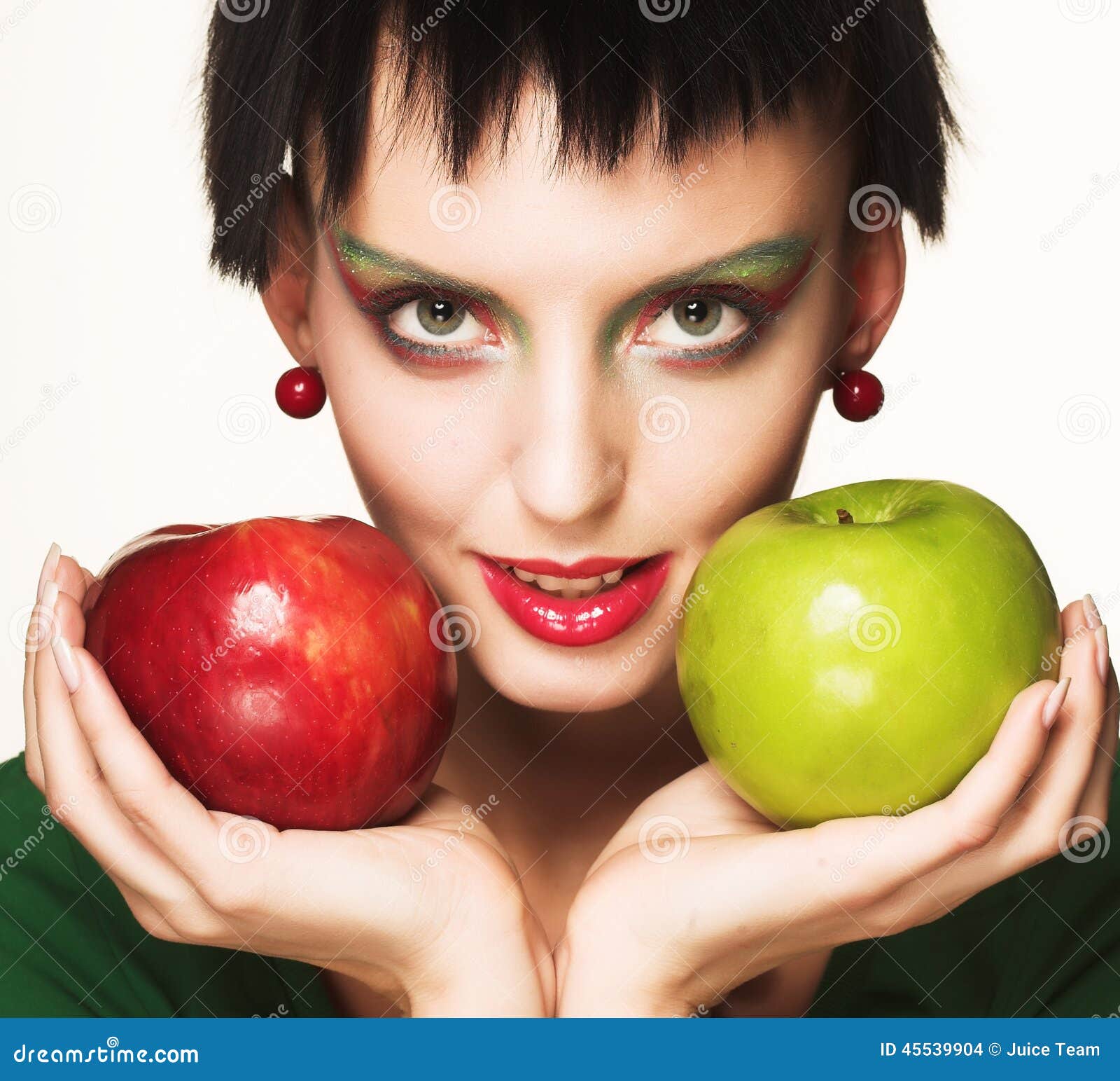Beautiful Woman with Apples Stock Photo - Image of lifestyle, beautiful ...