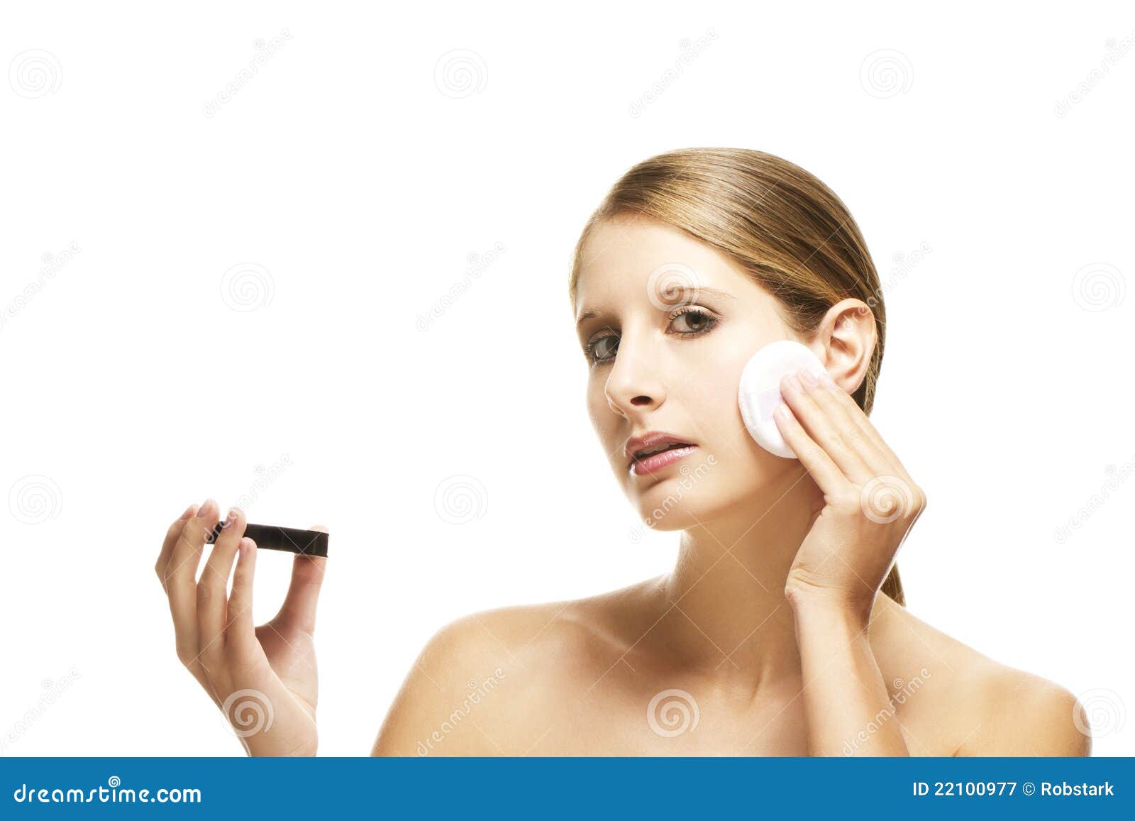 Beautiful Woman Applying Makeup Stock Image - Image of beautiful ...