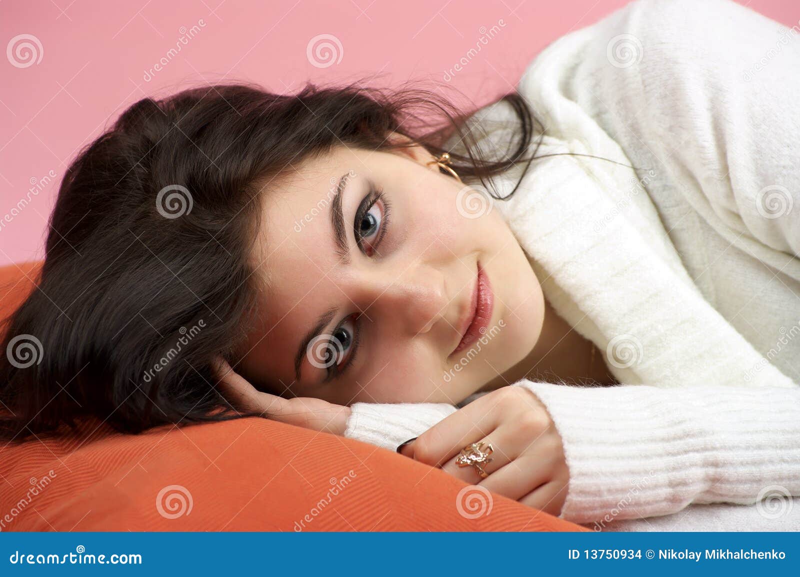 Beautiful woman awakening stock photo. Image of beauty - 13750934