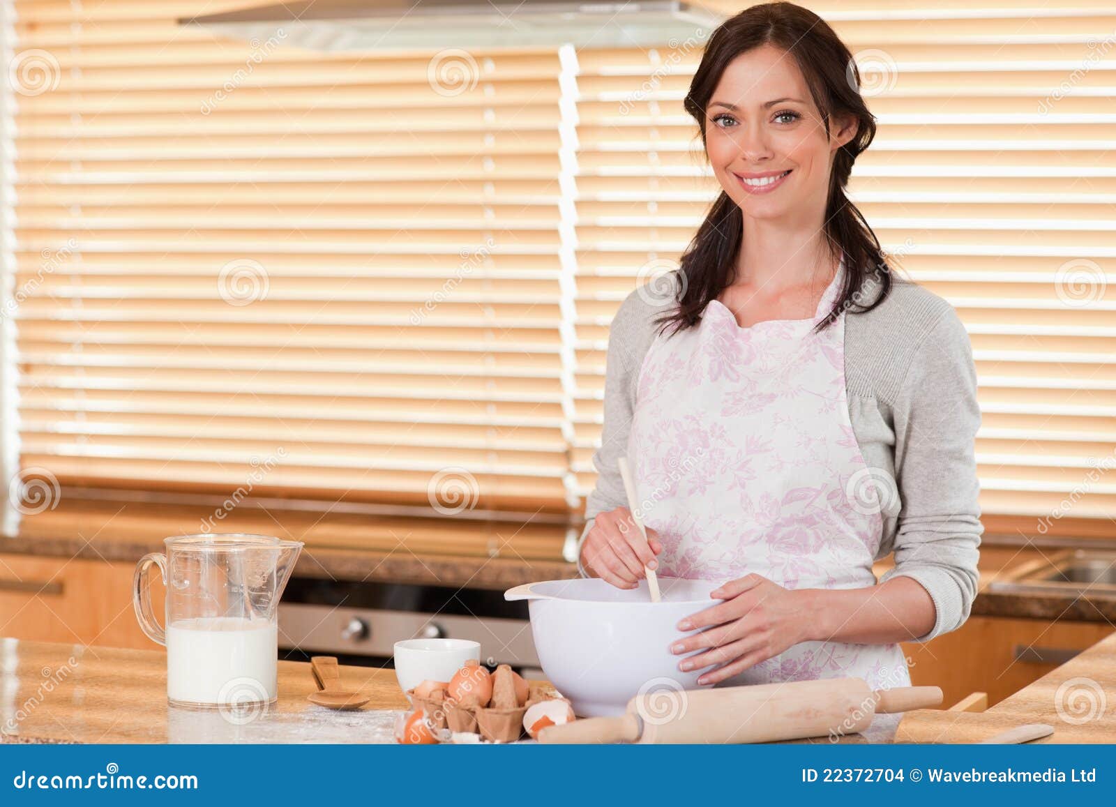 Beautiful woman baking stock photo. Image of cheerful - 22372704