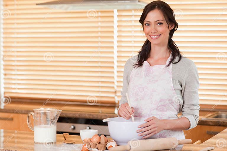 Beautiful woman baking stock photo. Image of cheerful - 22372704