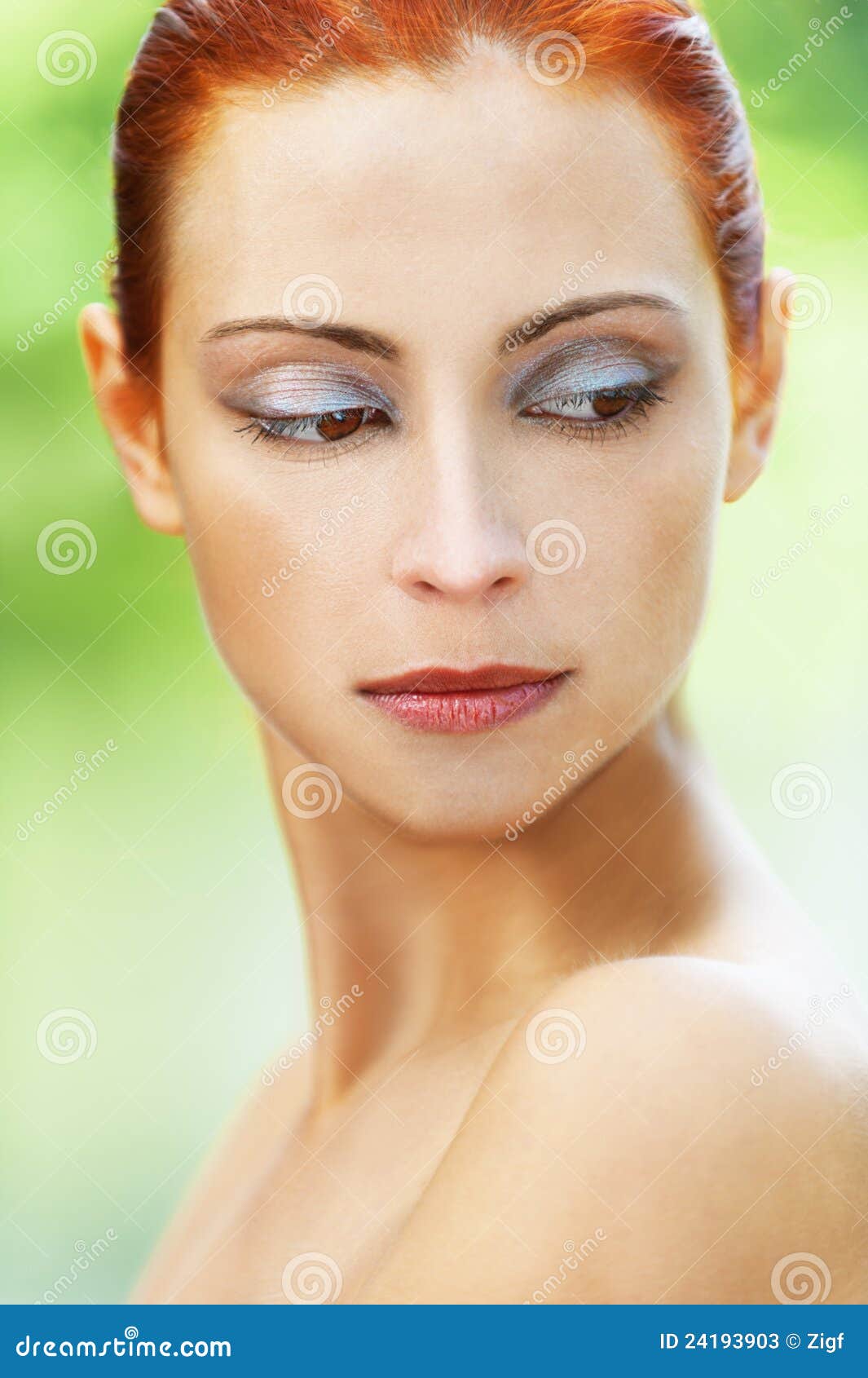 Beautiful Woman with Bare Shoulders Stock Image - Image of gentle, face ...