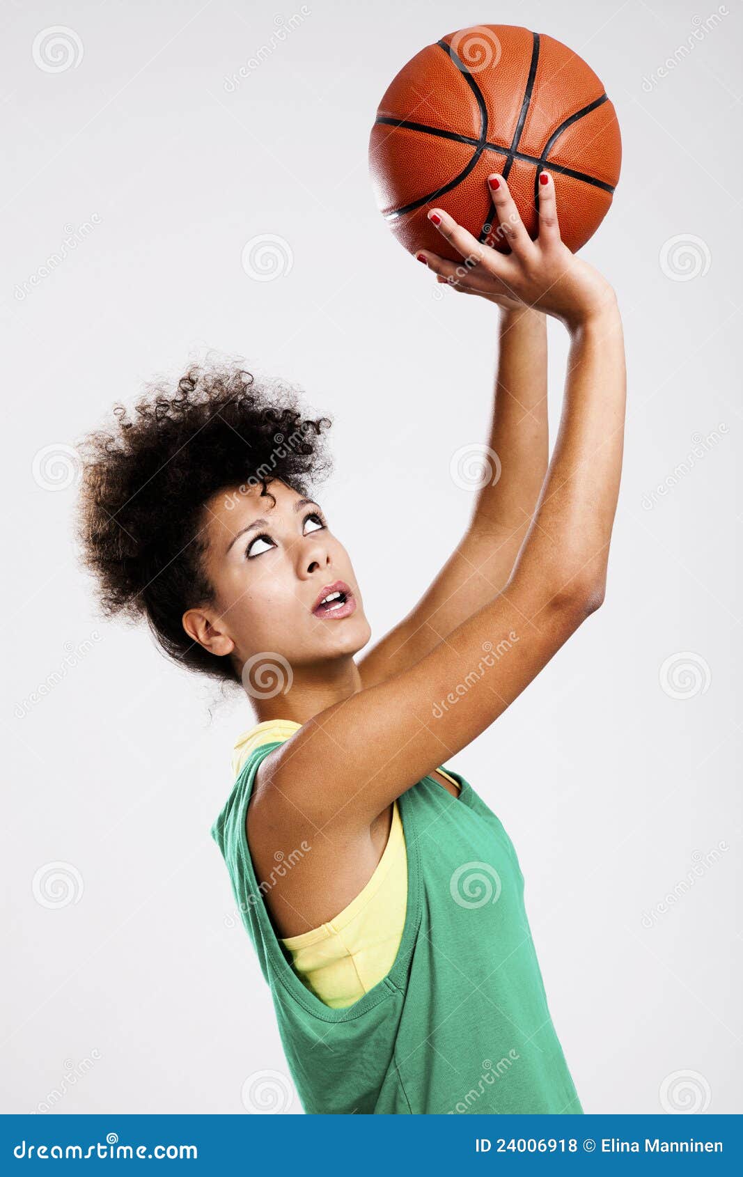 Beautiful Woman with Basketball Stock Photo - Image of female, game ...