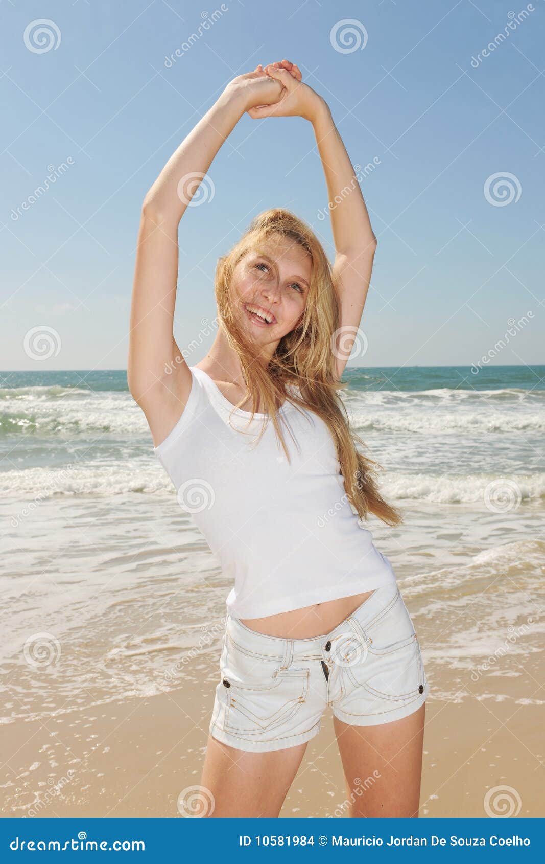 Beautiful Woman on the Beach Stock Photo - Image of lifestyle, exercise ...