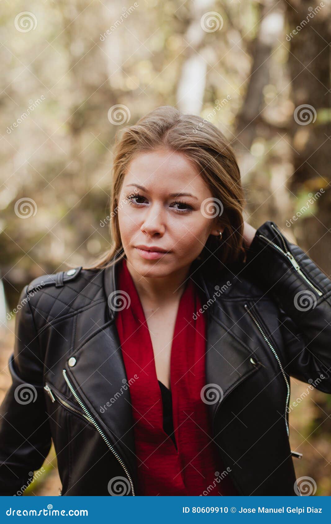 Beautiful Woman in a Beautiful Forest Stock Photo - Image of hair ...