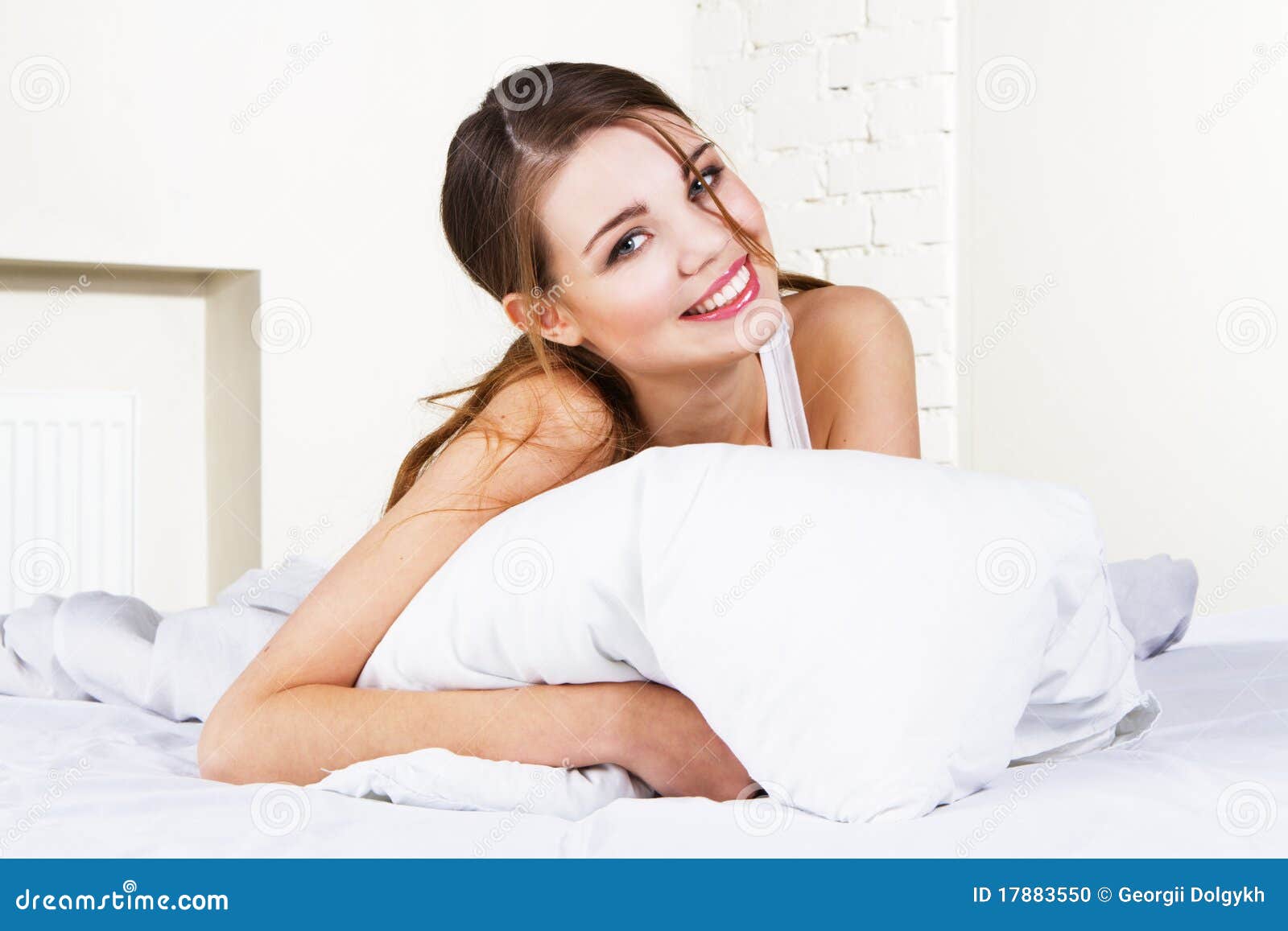Beautiful woman in bed stock photo. Image of caucasian - 17883550