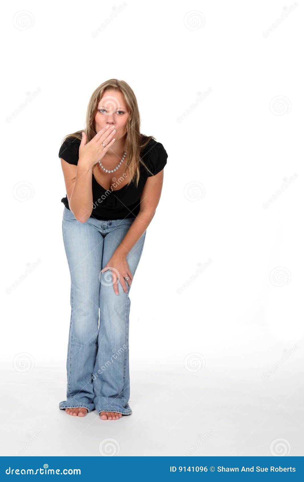 Beautiful Woman Bent at Waist Stock Photo - Image of portrait, studio ...