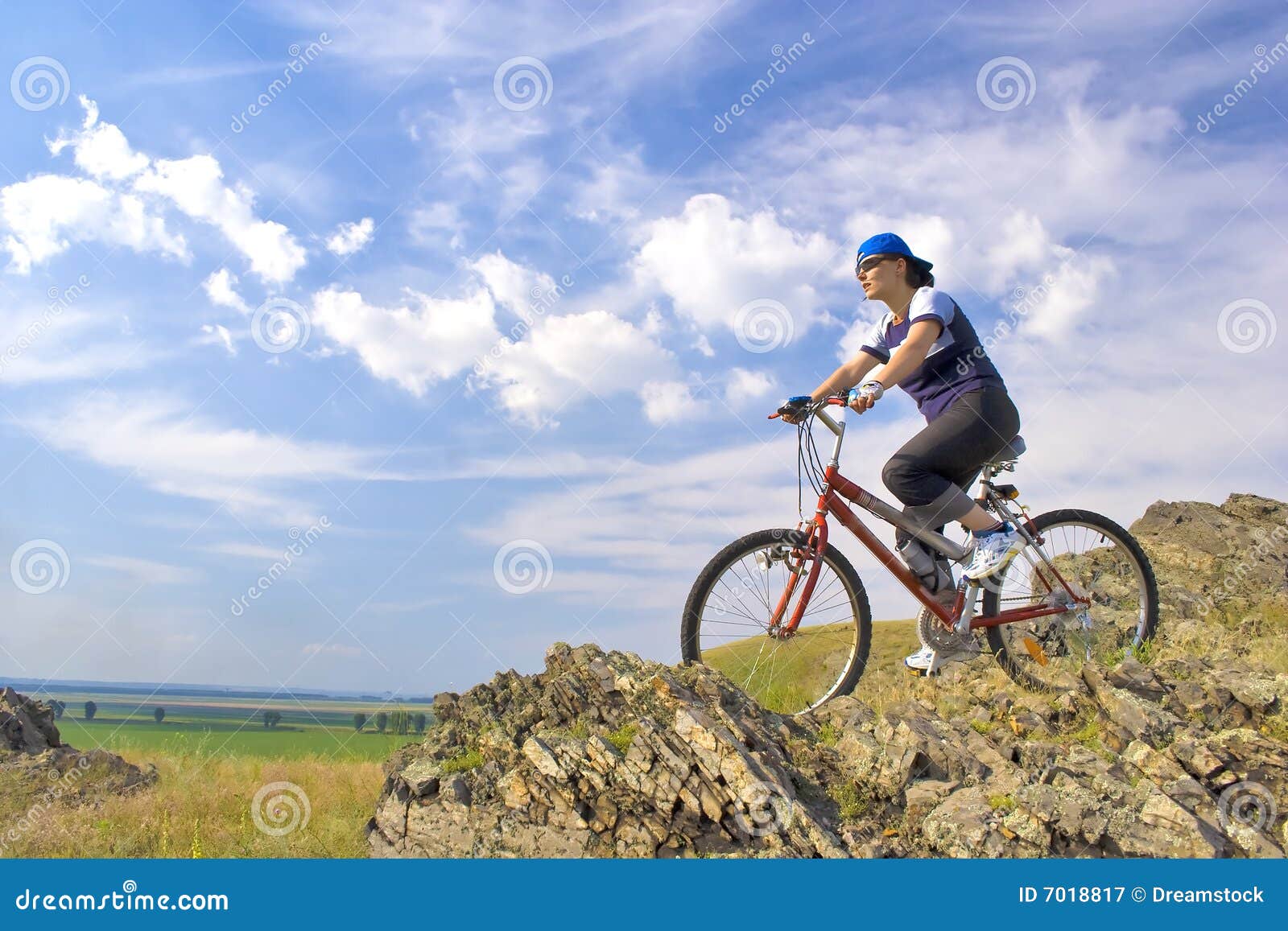 Beautiful Woman on a Bicycle Stock Image - Image of bike, reserve: 7018817