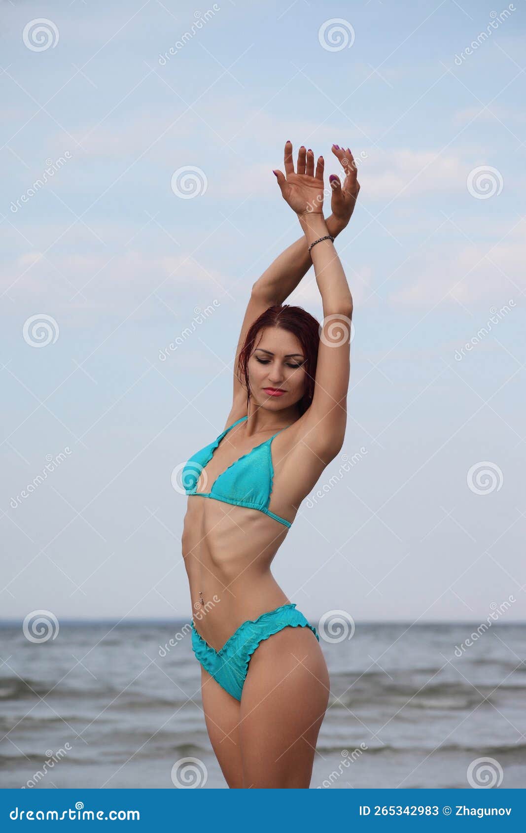 Beautiful Woman in Bikini on the Beach Stock Image - Image of pretty ...