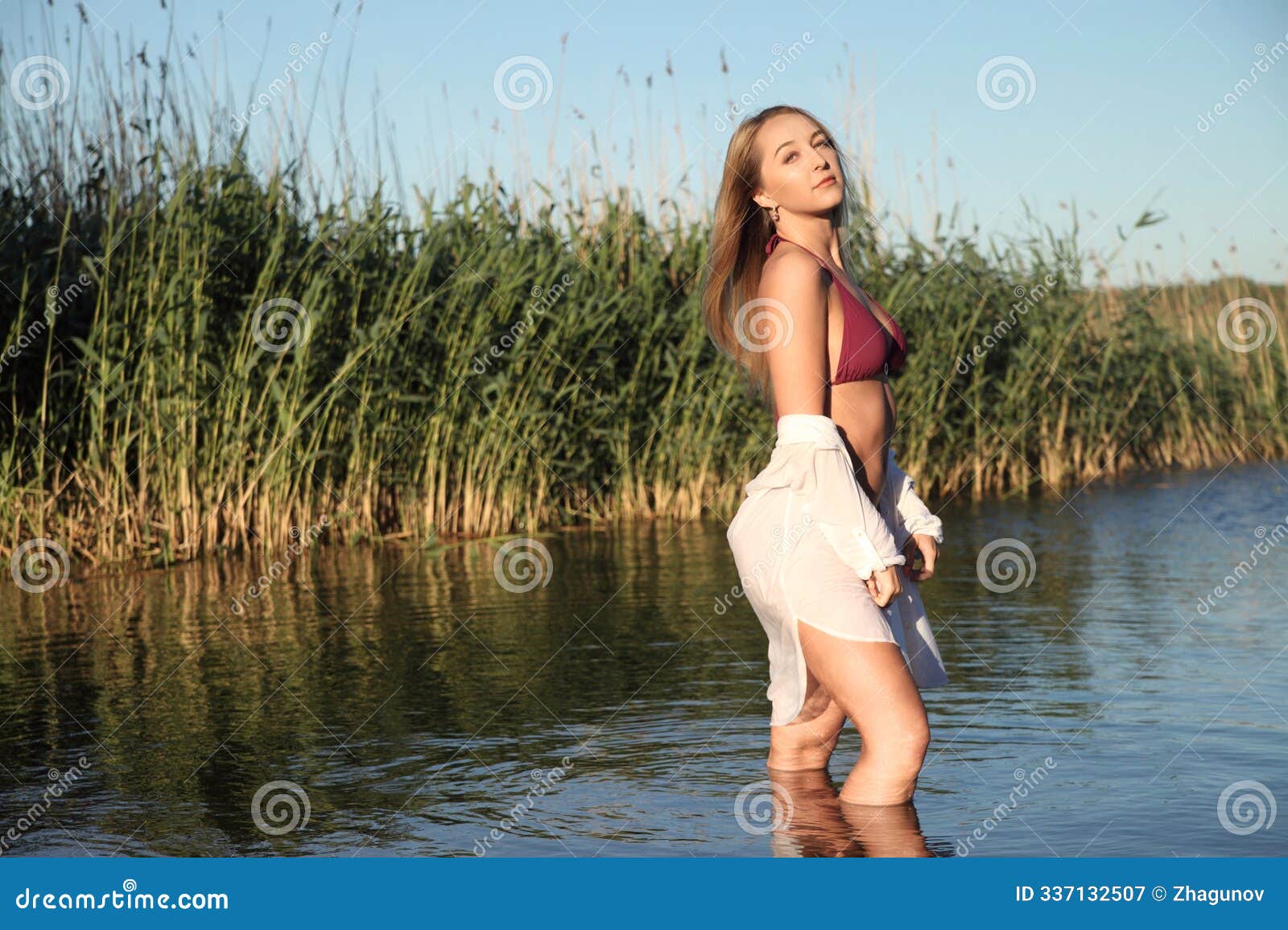 Beautiful Woman in Bikini on the Beach Stock Image - Image of buttocks, glamour: 337132507