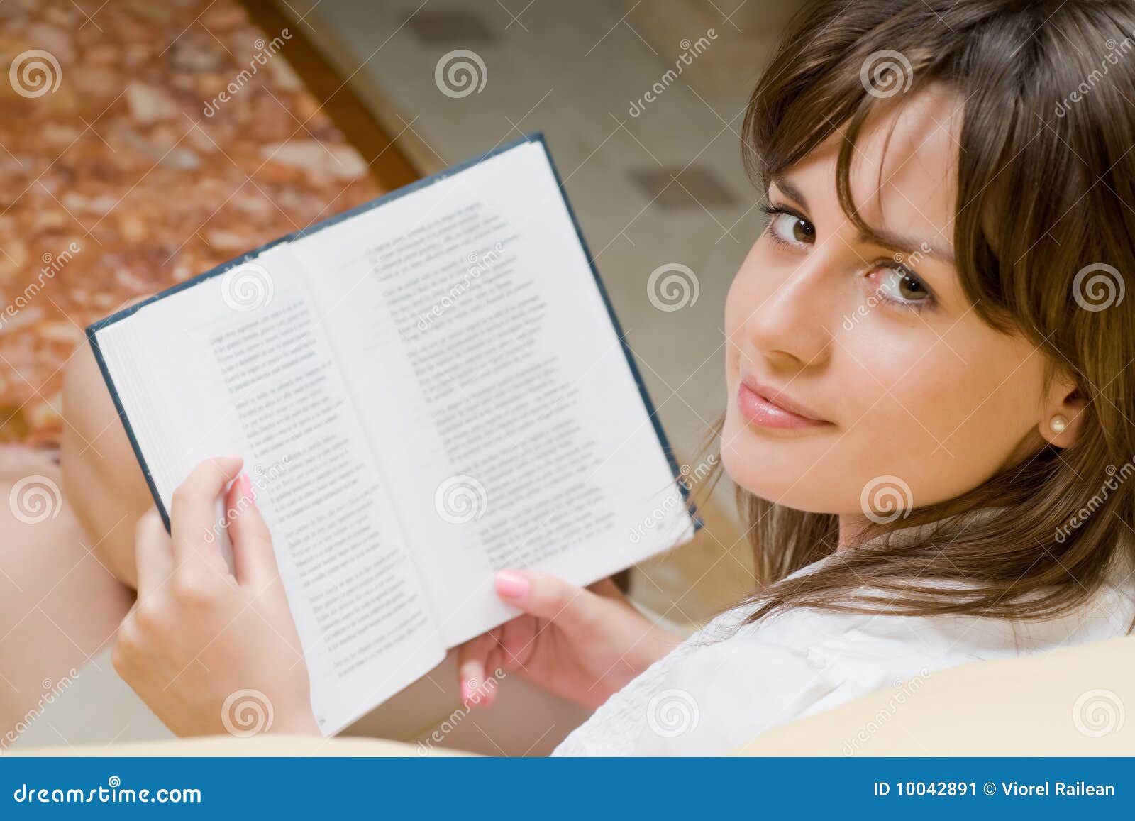 Beautiful woman and book stock image. Image of enjoyment - 10042891